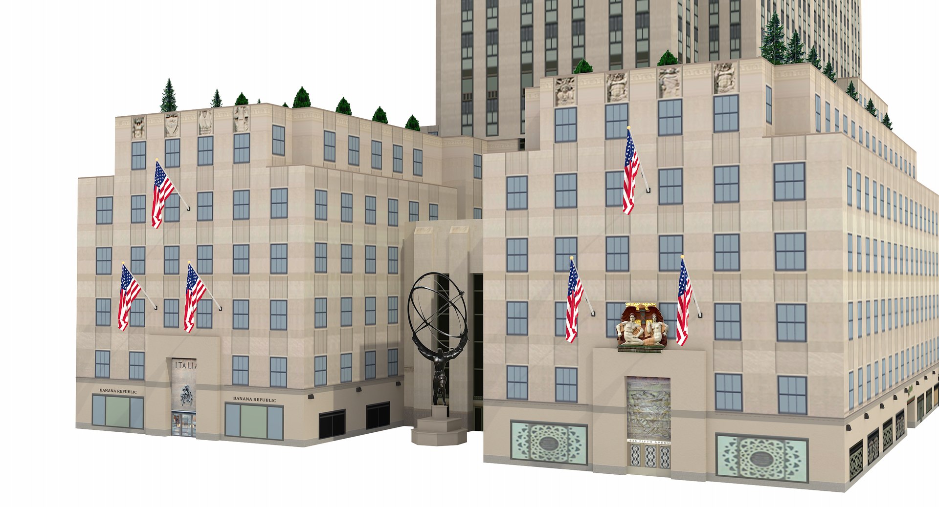 3d Rockefeller Center International Building Model