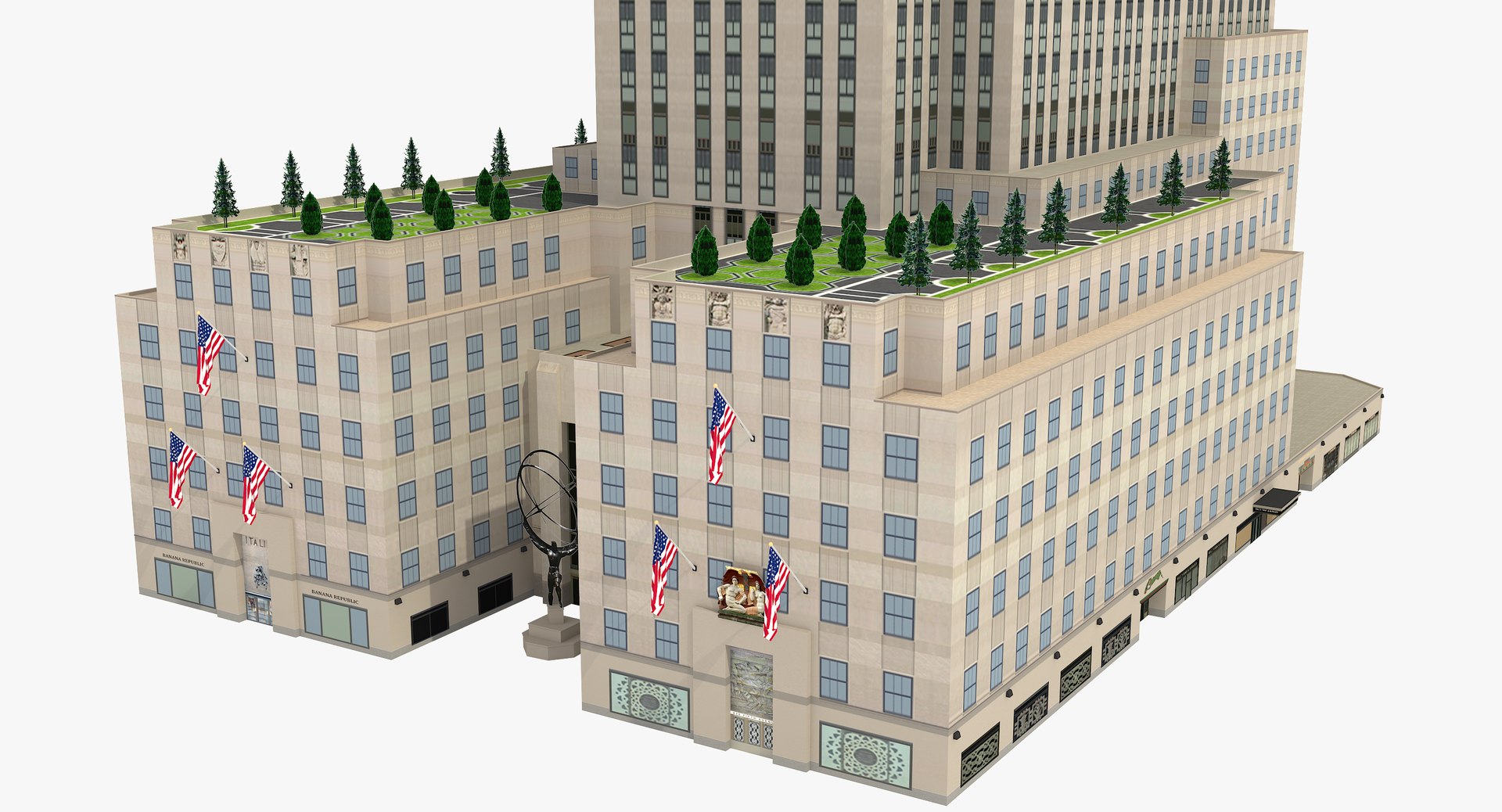 3d Rockefeller Center International Building Model