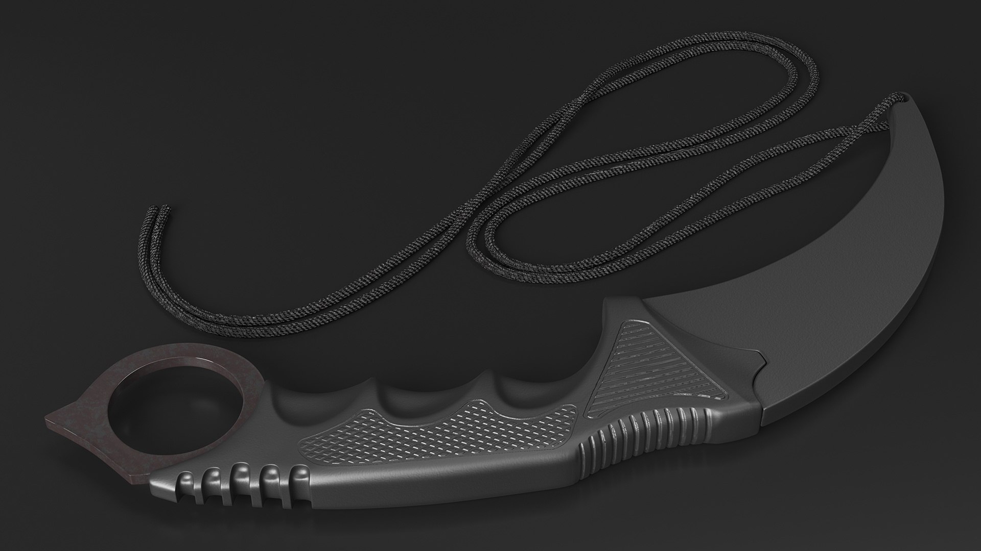 3D Karambit Pocket Knife Black In Sheath - TurboSquid 2065648