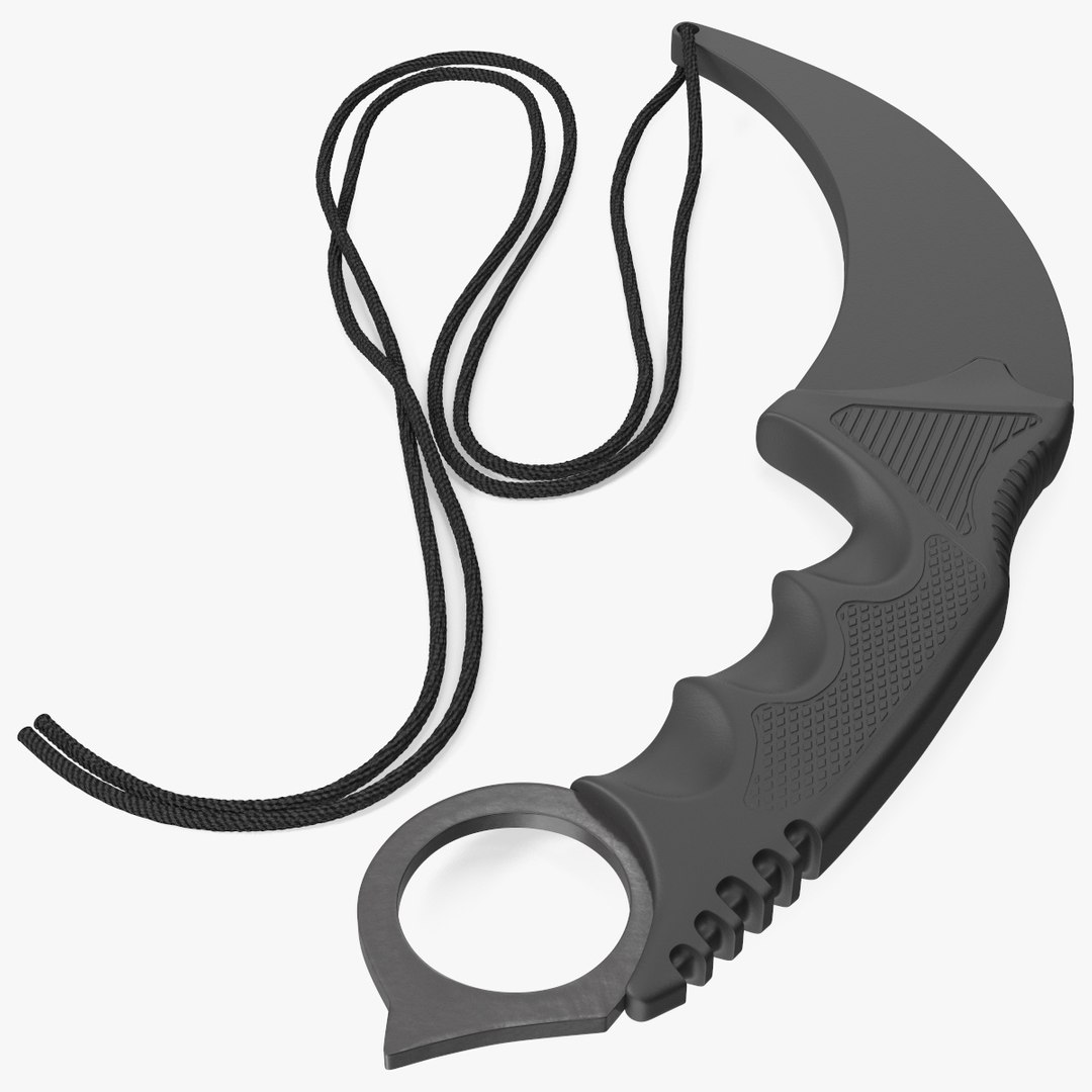3D Karambit Pocket Knife Black in Sheath - TurboSquid 2065648