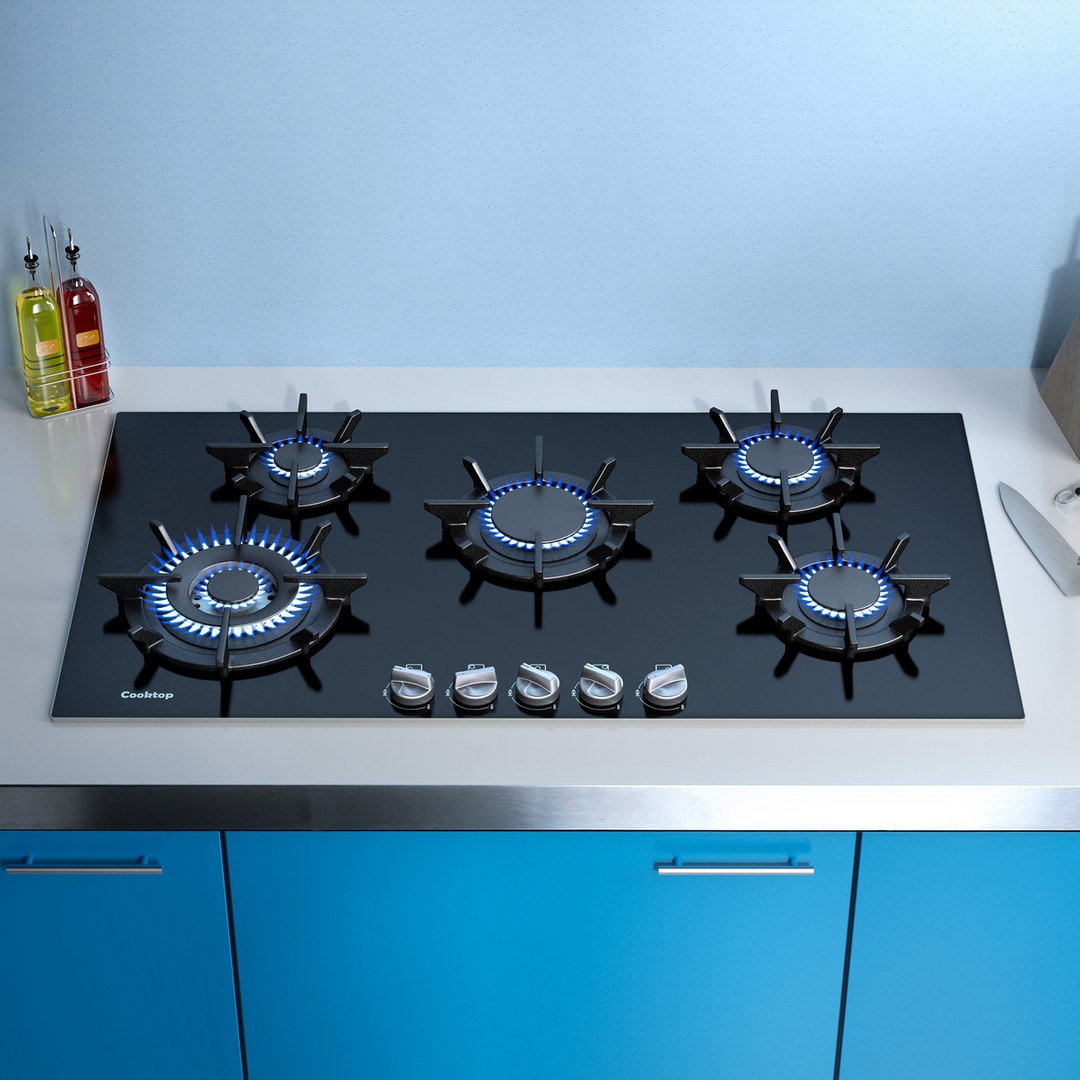 3d Model Of Flush Cooktop Gas Taps