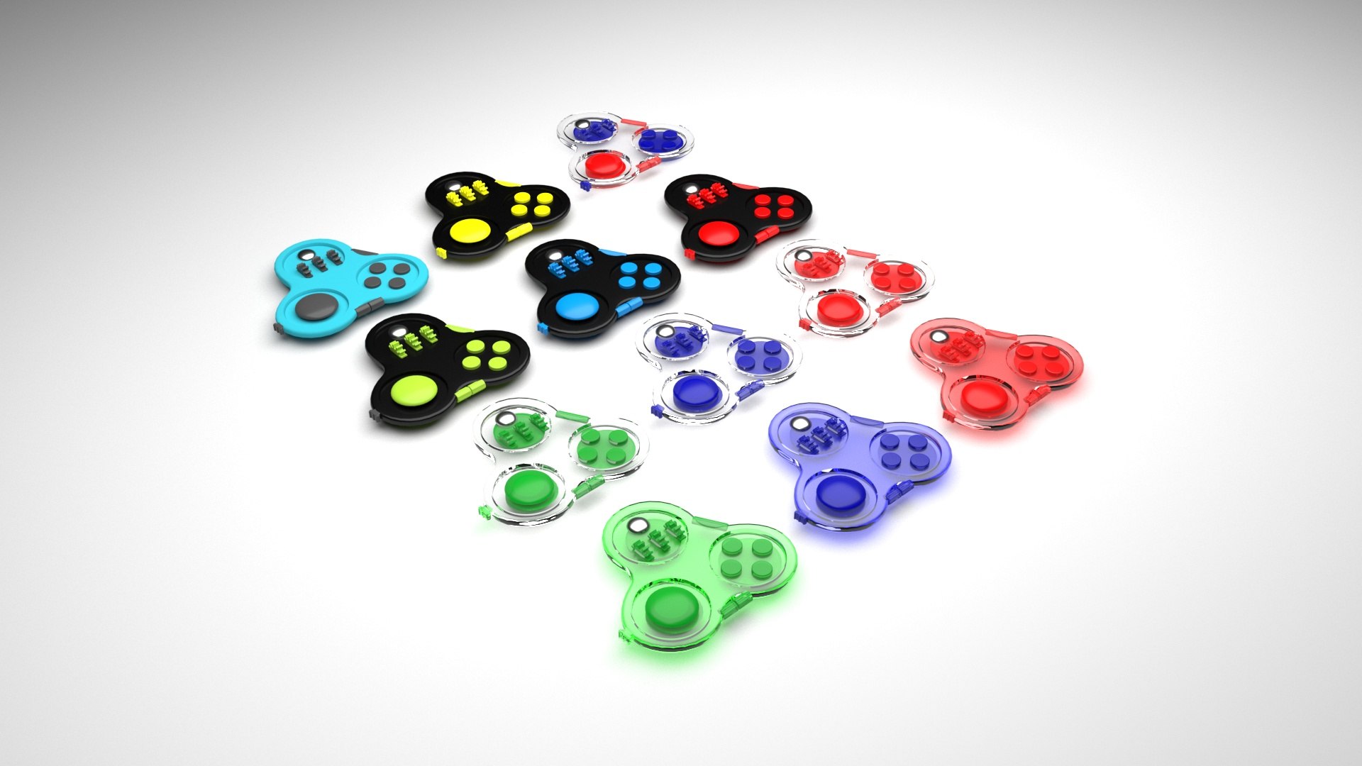 Fidget Pad Controllers Set 3D Model - TurboSquid 1797058