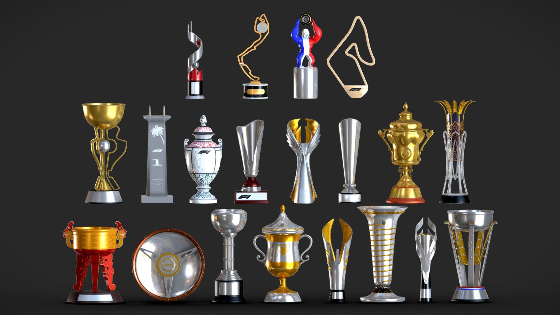 F1 Trophies 3D Model - TurboSquid 2379783