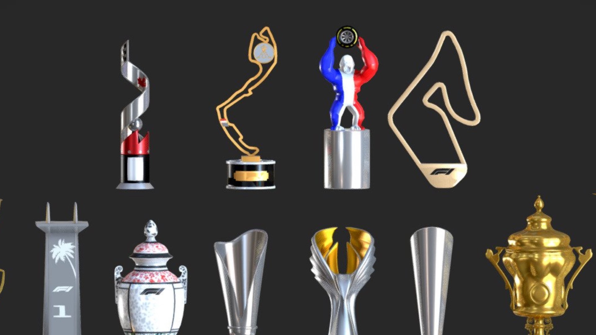 F1 Trophies 3D Model - TurboSquid 2379783