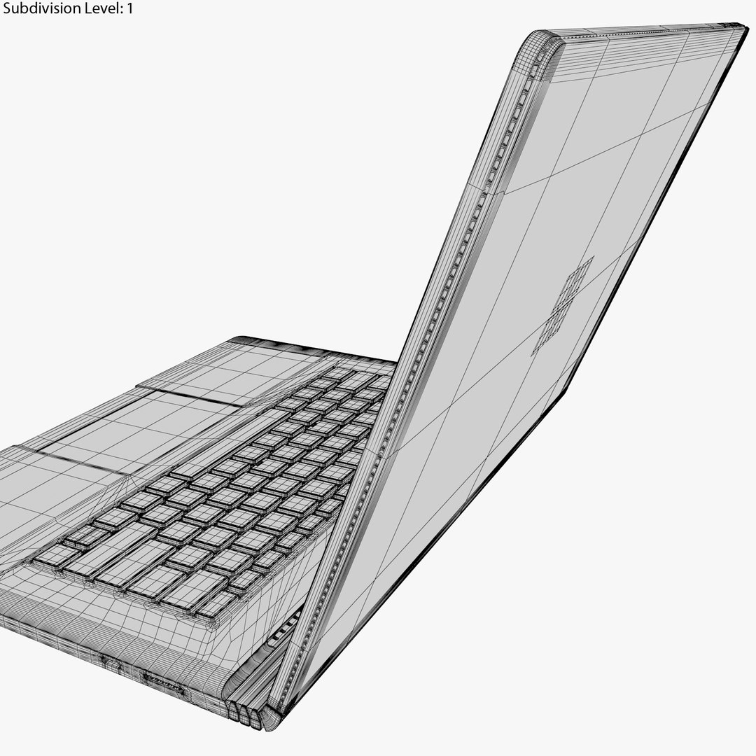 Realistic Microsoft Surface Book 3D Model - TurboSquid 1220545