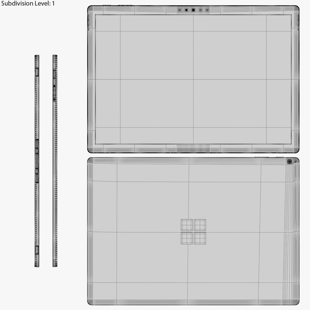 Realistic Microsoft Surface Book 3D Model - TurboSquid 1220545
