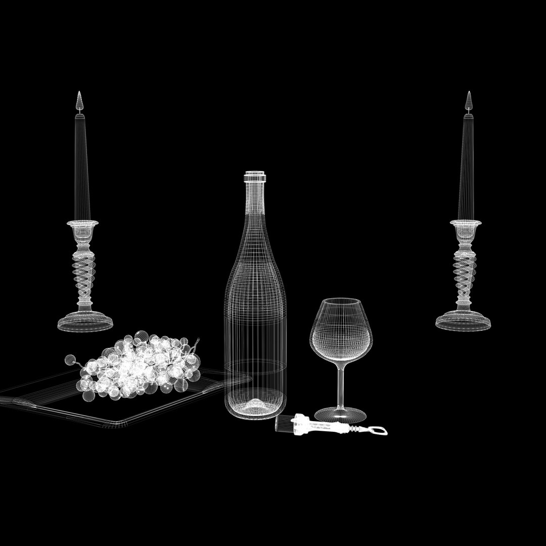 3D Still Life Of Place Setting - Glover Brothers Wine Model ...