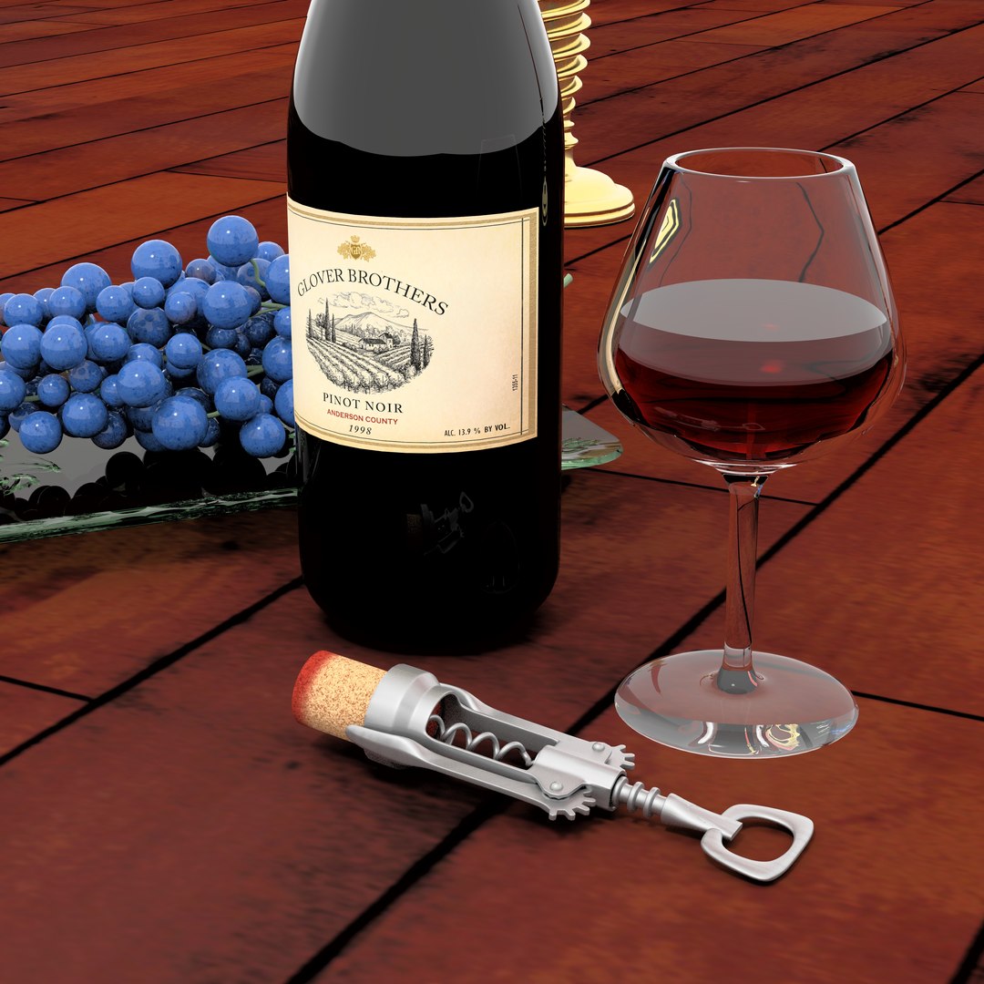 3D Still Life Of Place Setting - Glover Brothers Wine Model ...