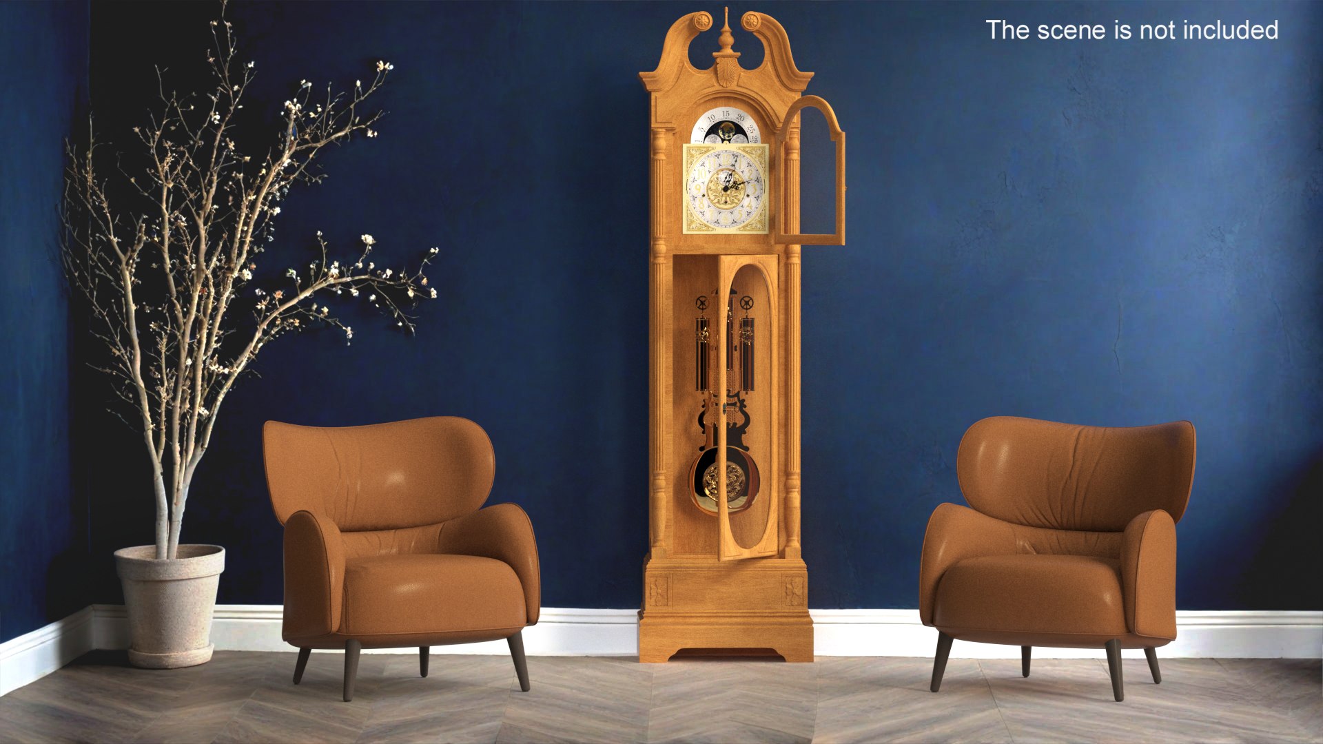 3D Antique Floor Clock Open Model - TurboSquid 2287223