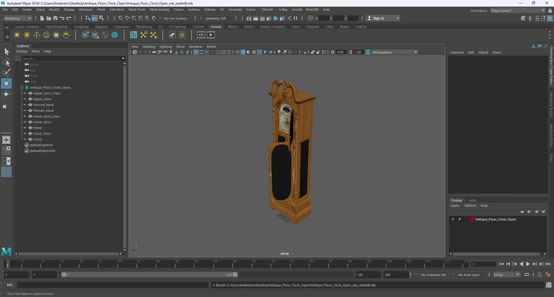 3D Antique Floor Clock Open Model - TurboSquid 2287223