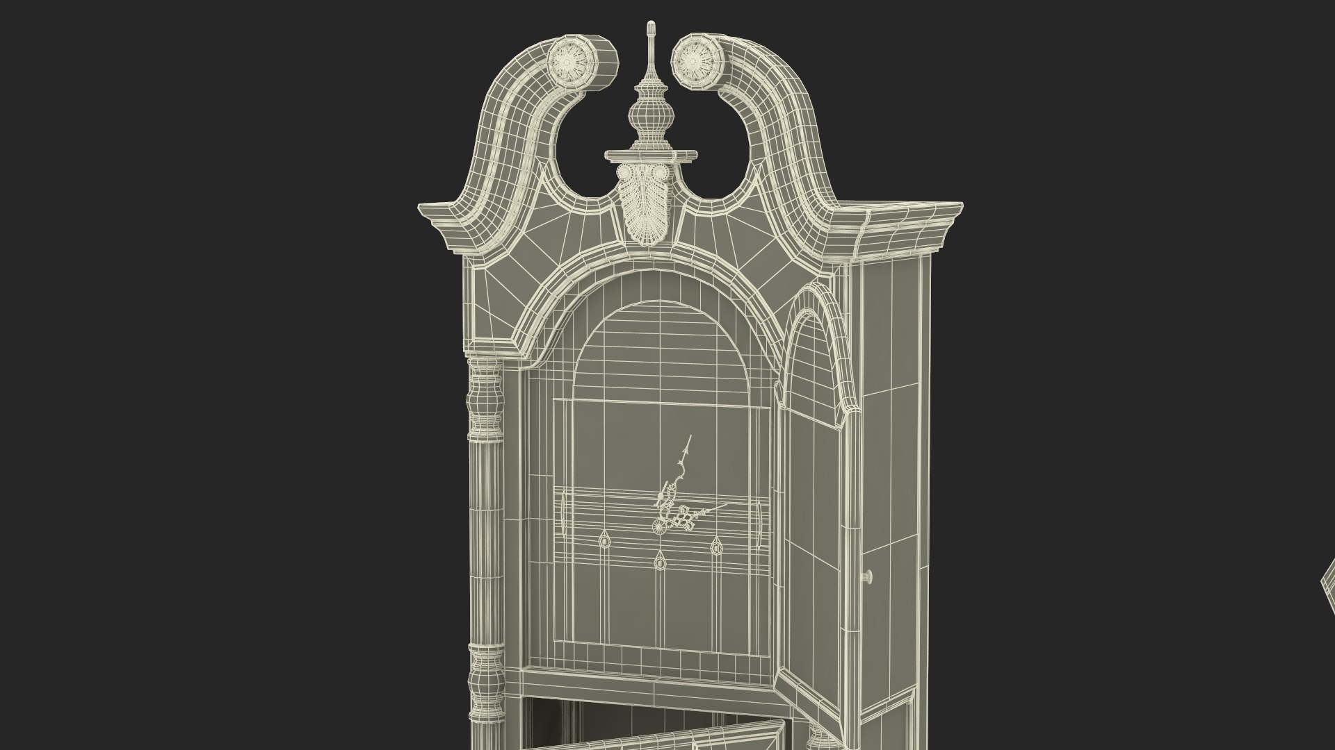 3D Antique Floor Clock Open Model - TurboSquid 2287223