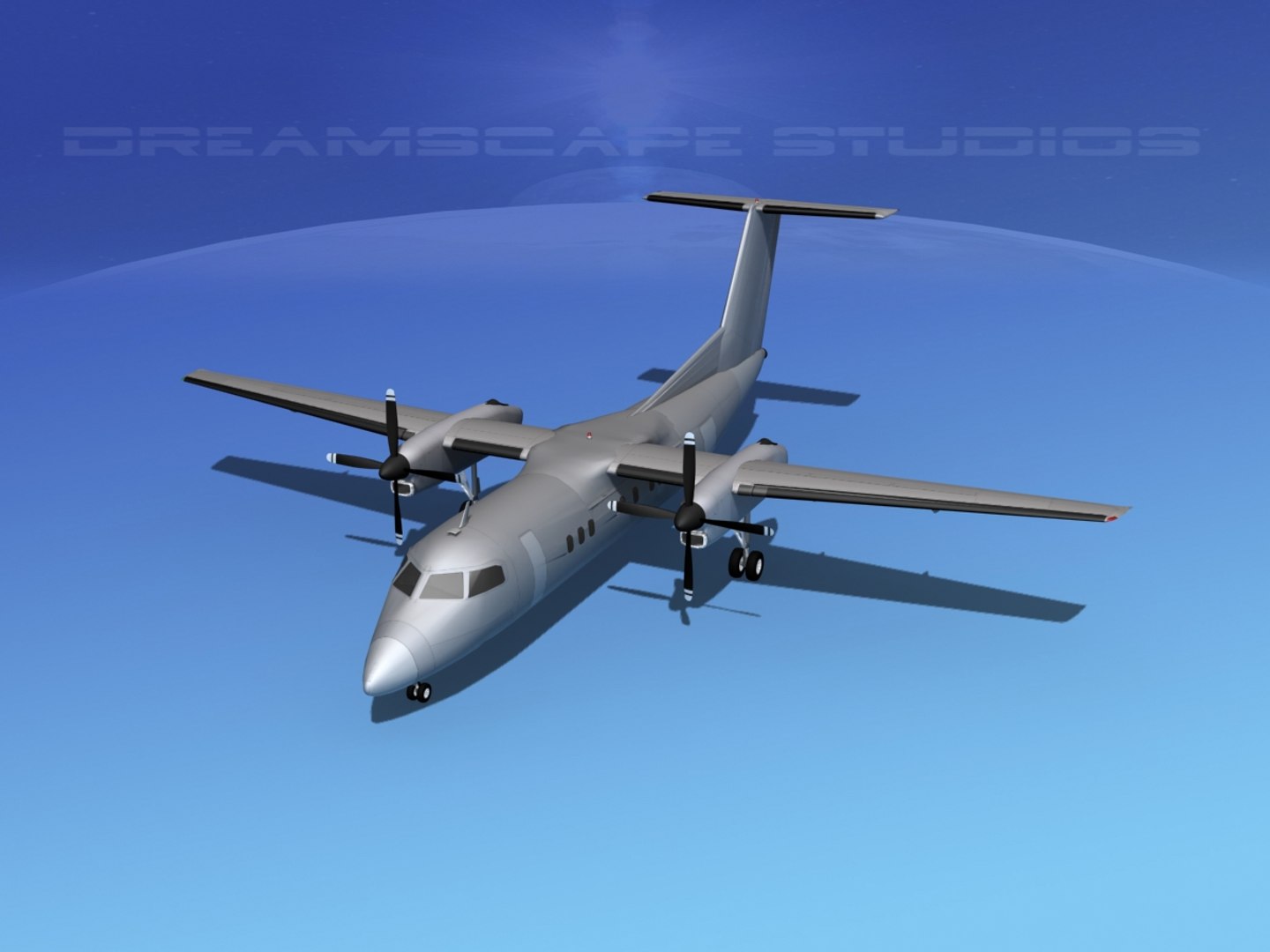 3d Dhc-8-100 Dash 8 Model
