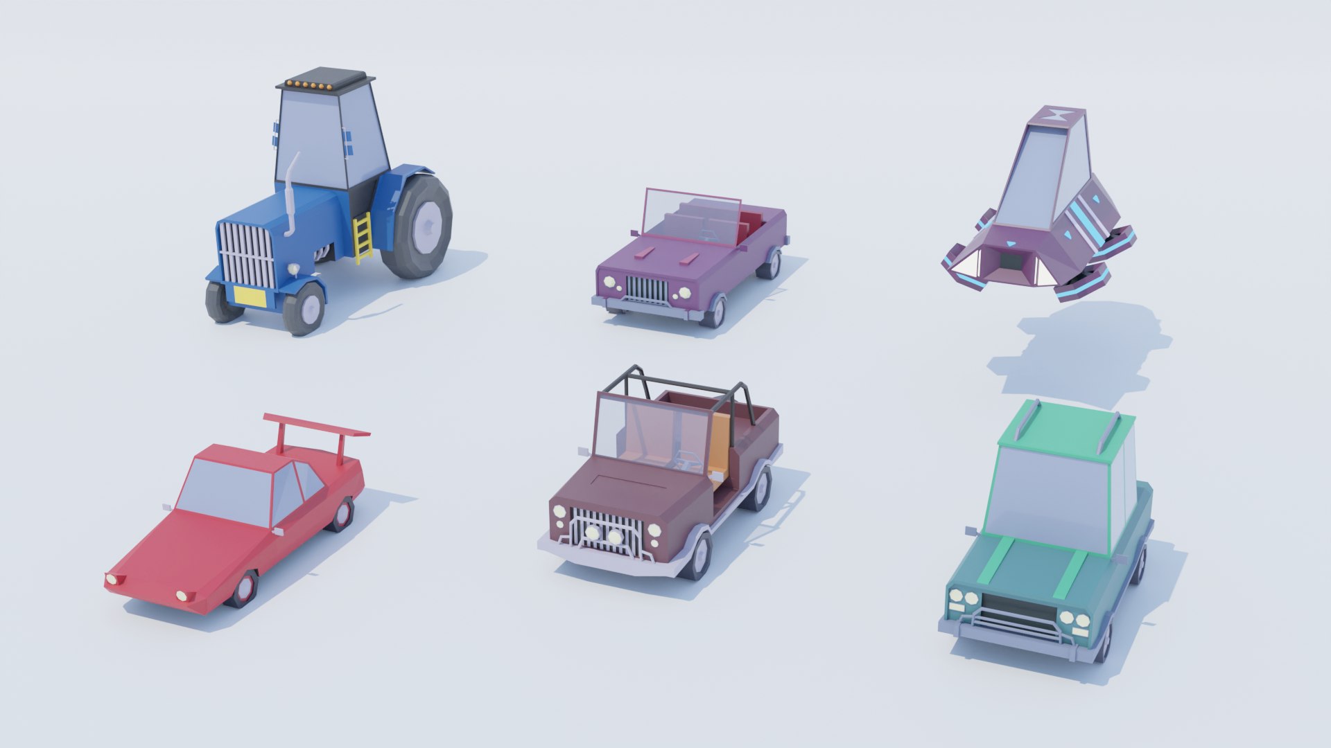 Pack 33 Cars Low-Poly Collection 3D Model - TurboSquid 2083093
