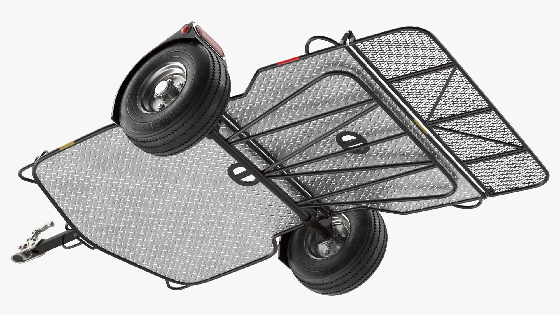 ATV Trailer Empty And Trailer Coupling Hitch 3D Model - TurboSquid 2329243