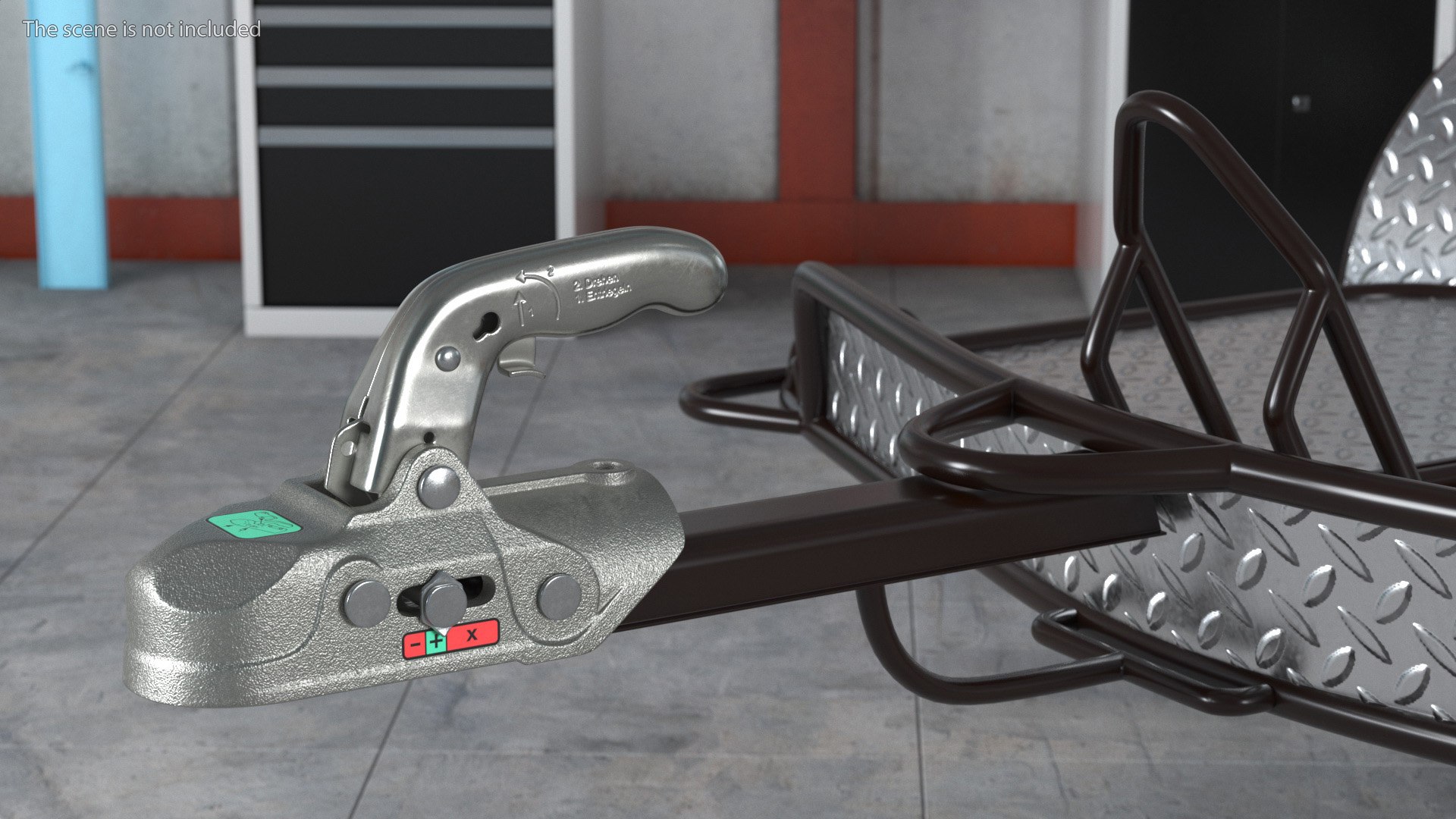 ATV Trailer Empty And Trailer Coupling Hitch 3D Model - TurboSquid 2329243