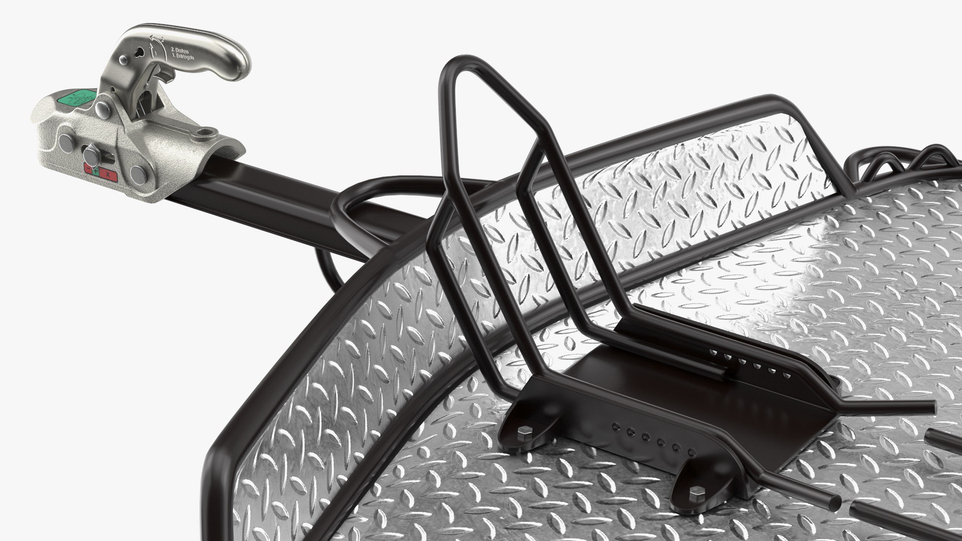 ATV Trailer Empty And Trailer Coupling Hitch 3D Model - TurboSquid 2329243