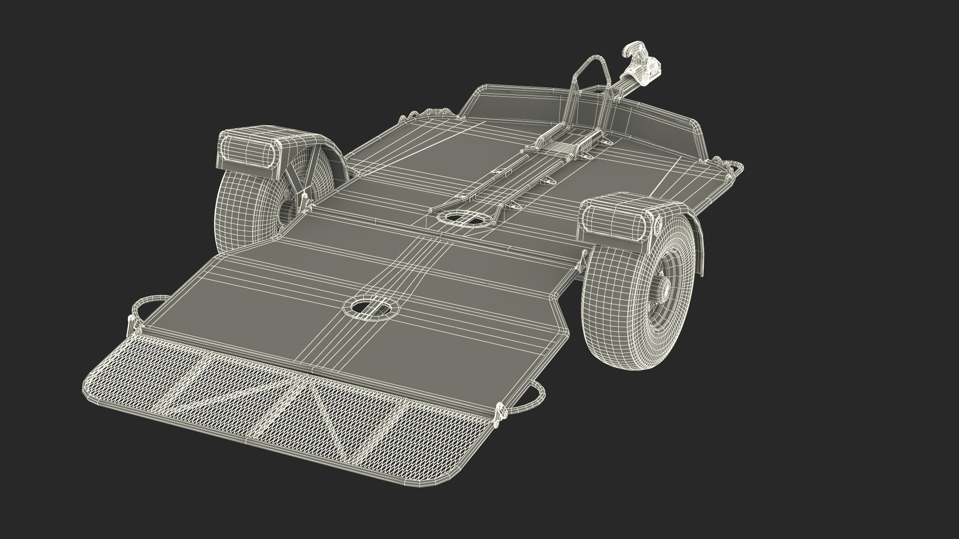ATV Trailer Empty And Trailer Coupling Hitch 3D Model - TurboSquid 2329243