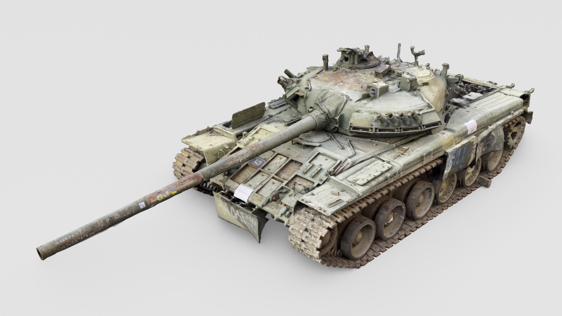T-72 Tank Destroyed Burn Down 3D - TurboSquid 2128319
