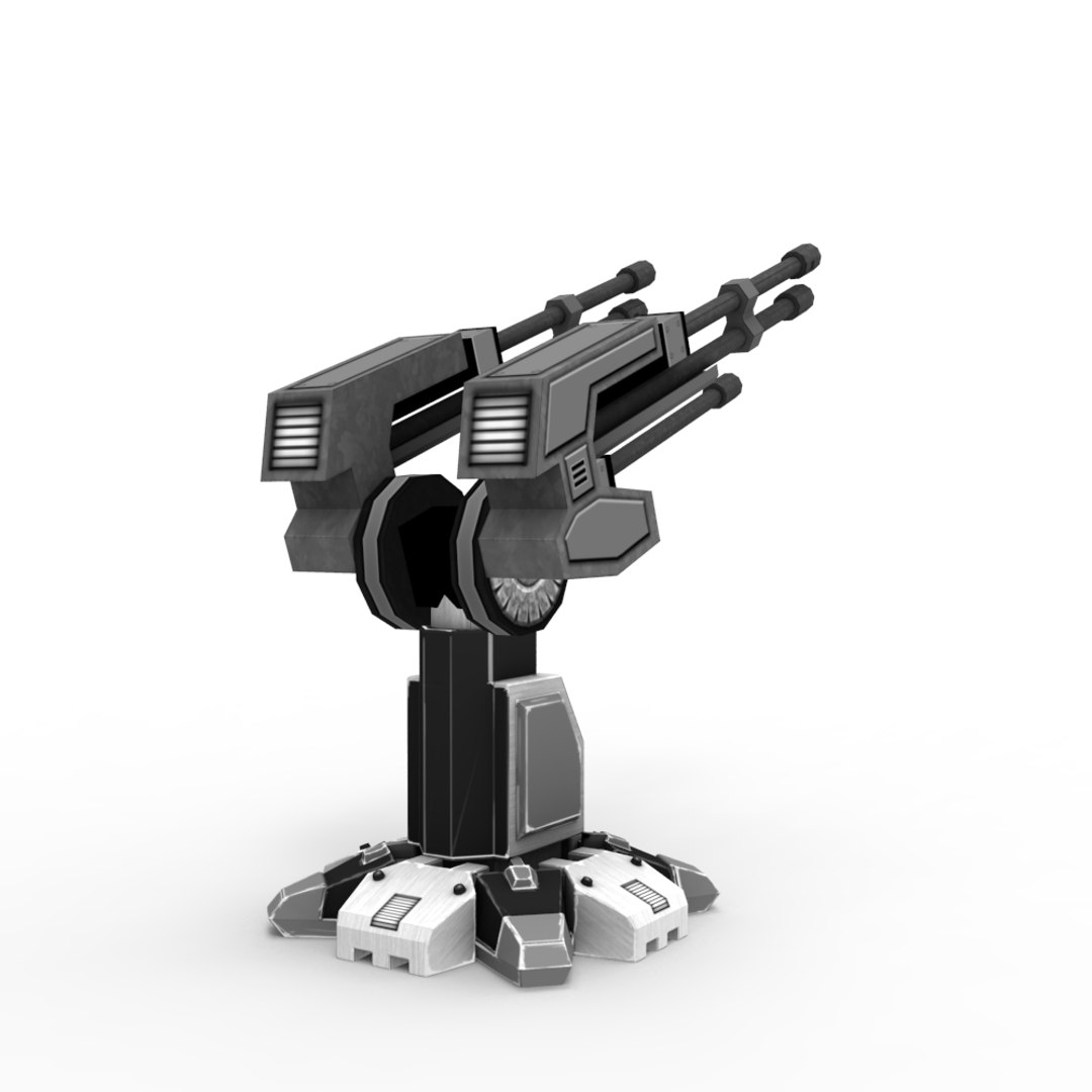 3d model sci-fi flak cannon