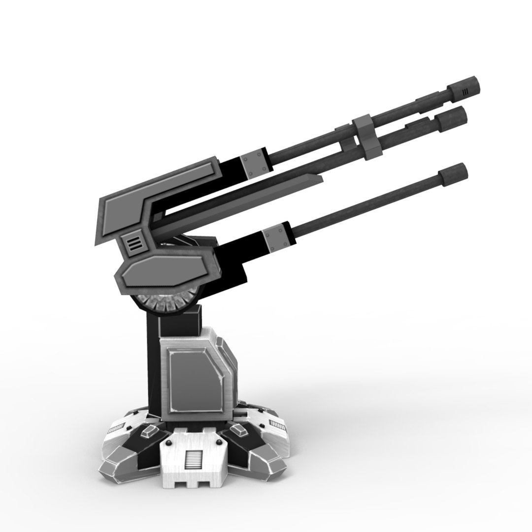 3d model sci-fi flak cannon