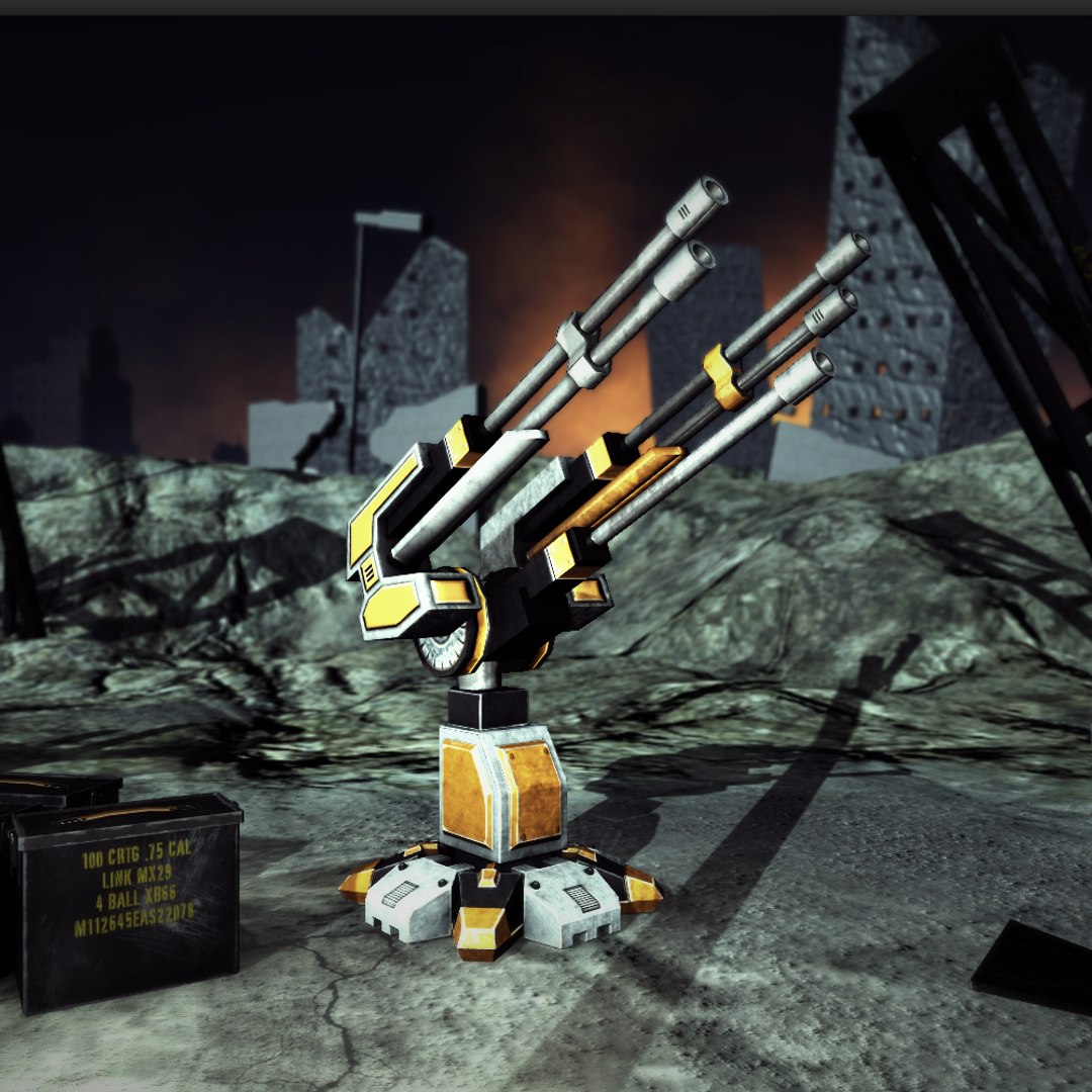 3d model sci-fi flak cannon