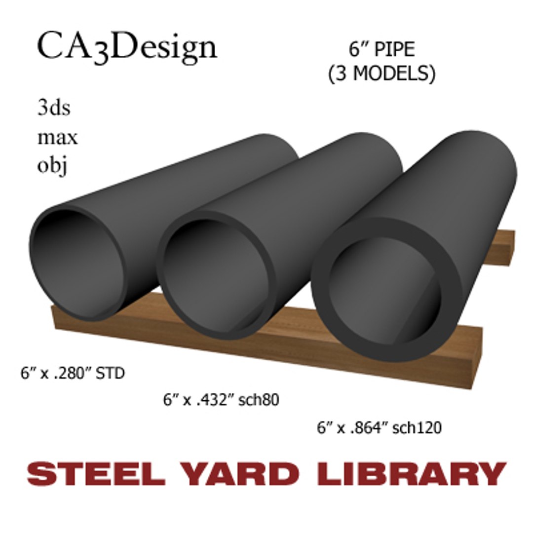 3d 6in Pipe Steel