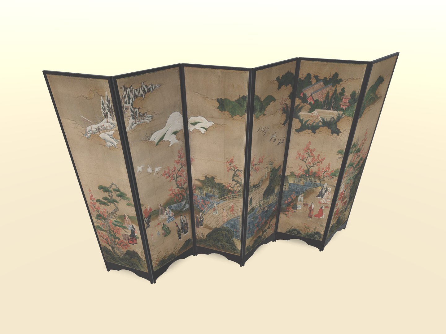 3D Folding Screen With Picture Model - TurboSquid 2339600