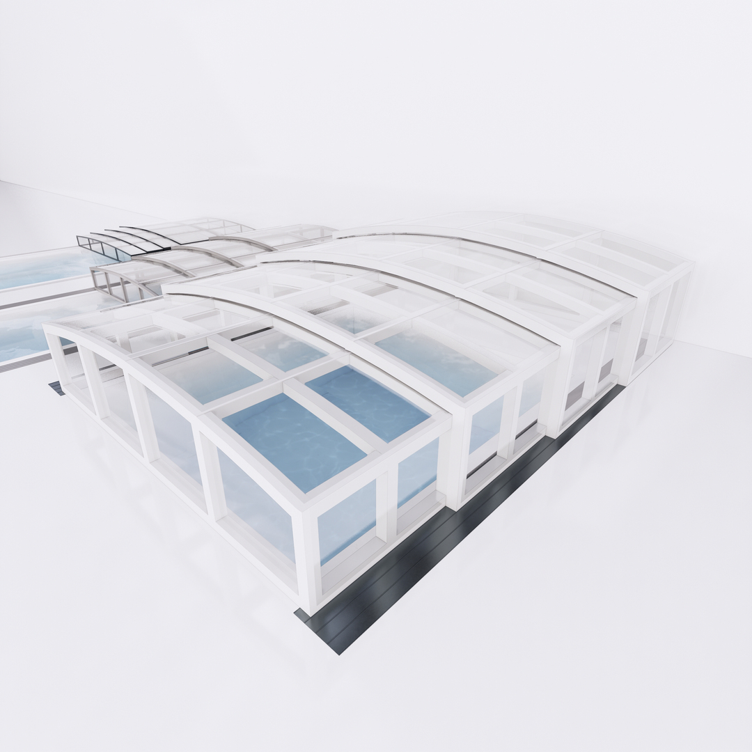 3D модель Бассейн с крышей - полностью параметрическое семейство Revit ...