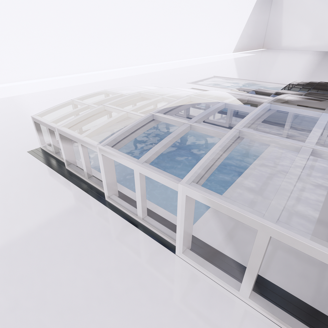 3D модель Бассейн с крышей - полностью параметрическое семейство Revit ...