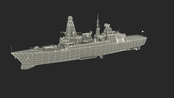 3D модель Эсминец Королевского флота Тип 45 в оснащении - TurboSquid ...