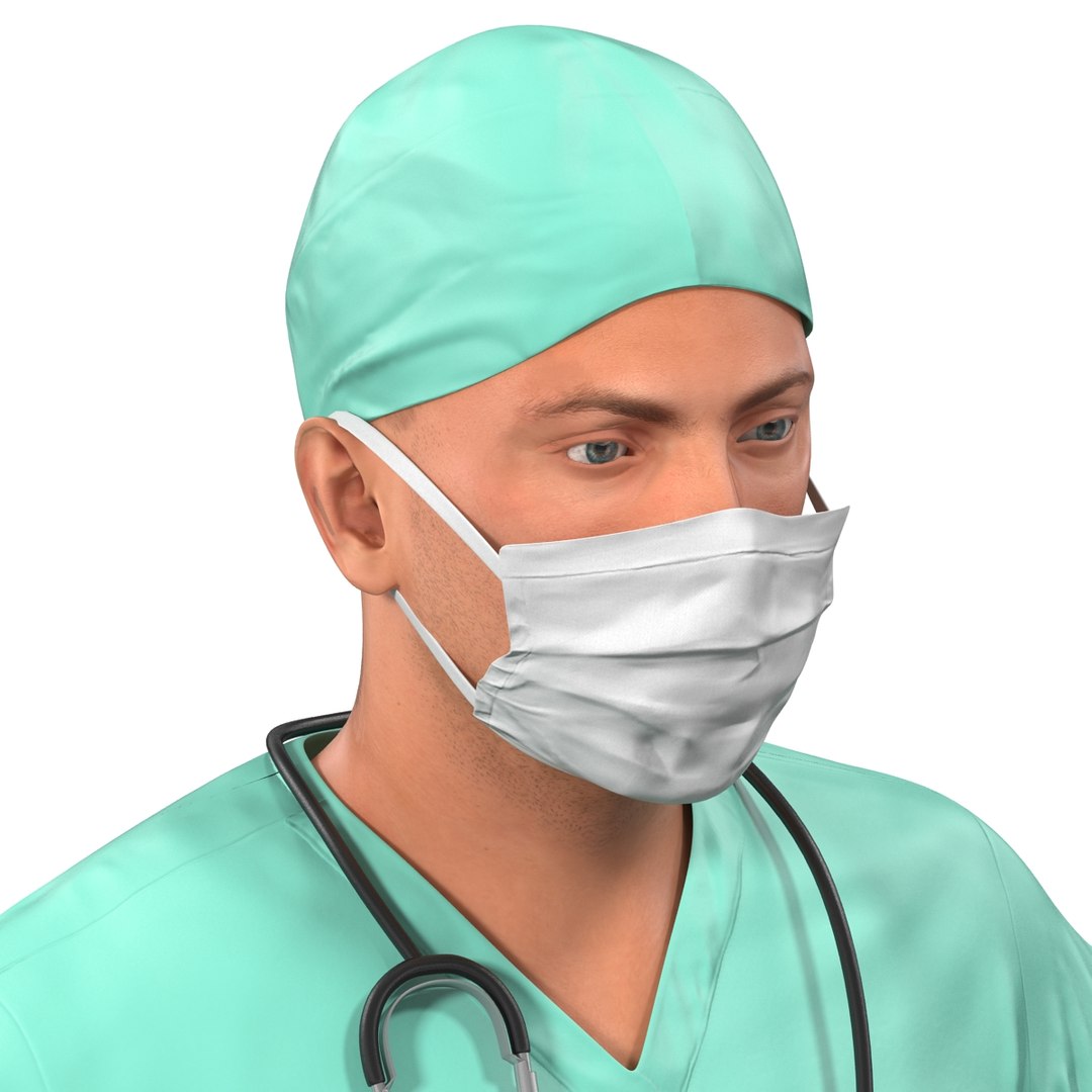 Male Surgeon Caucasian Rigged Ma