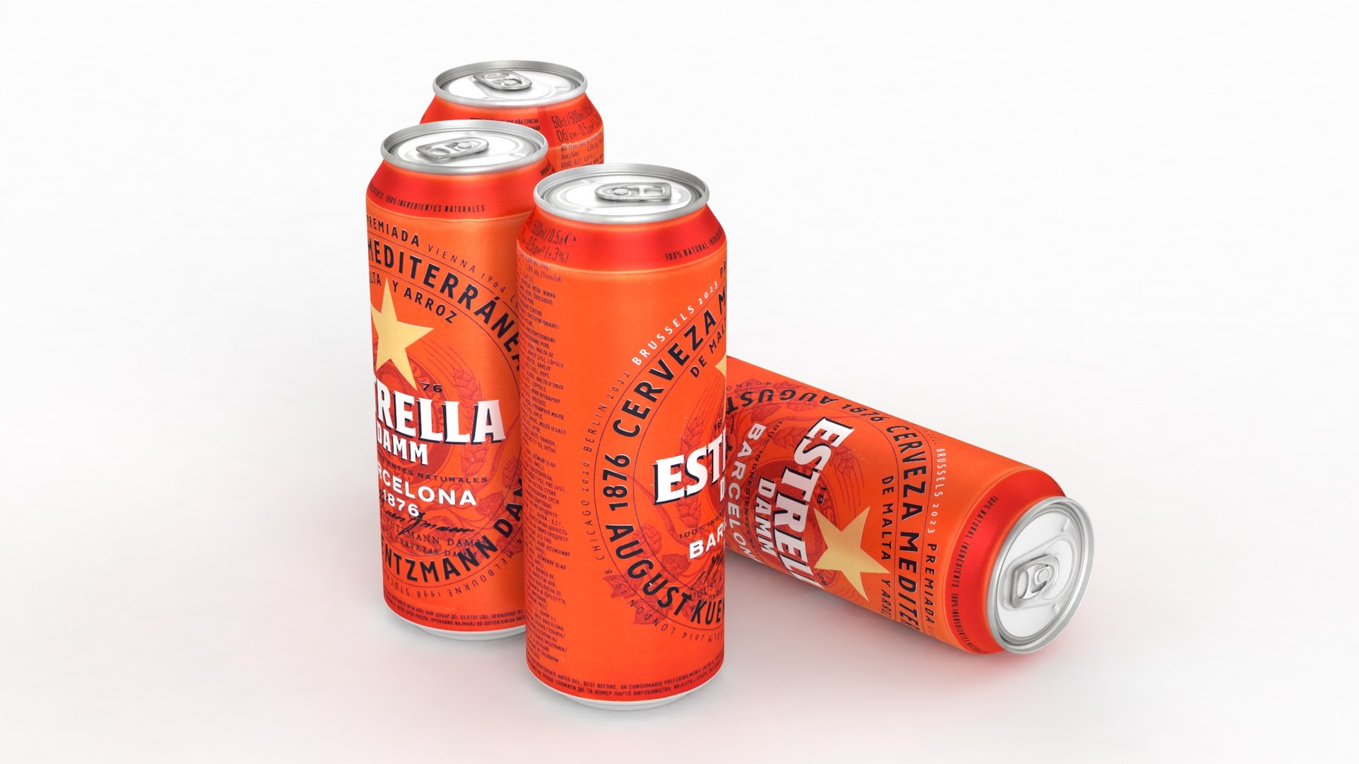 3D Beer Can Estrella Damm 500ml 2024 - TurboSquid 2276166