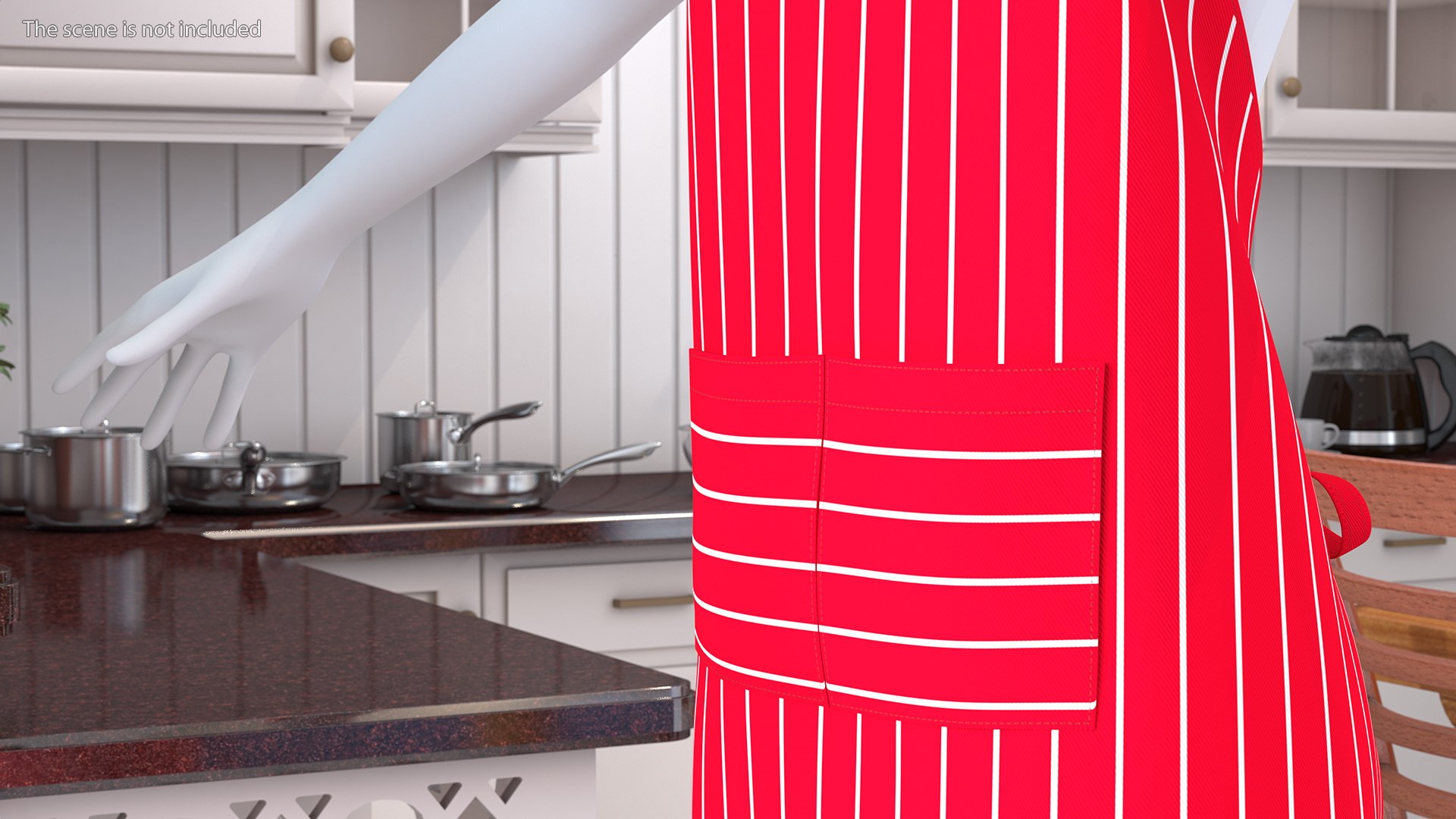 Cooking Apron Striped On Women Mannequin Model - TurboSquid 1816329
