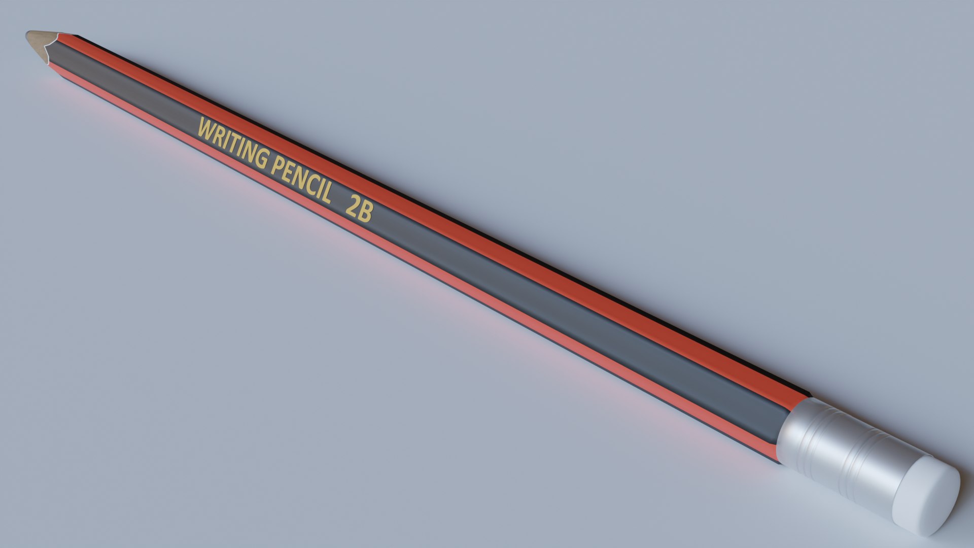 Low Poly Writing Pencil 2B Model - TurboSquid 2161369