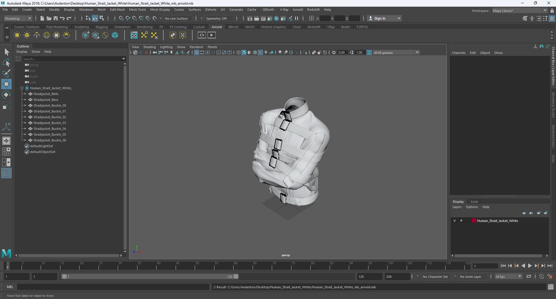Human Strait Jacket White 3D Model - TurboSquid 2291244