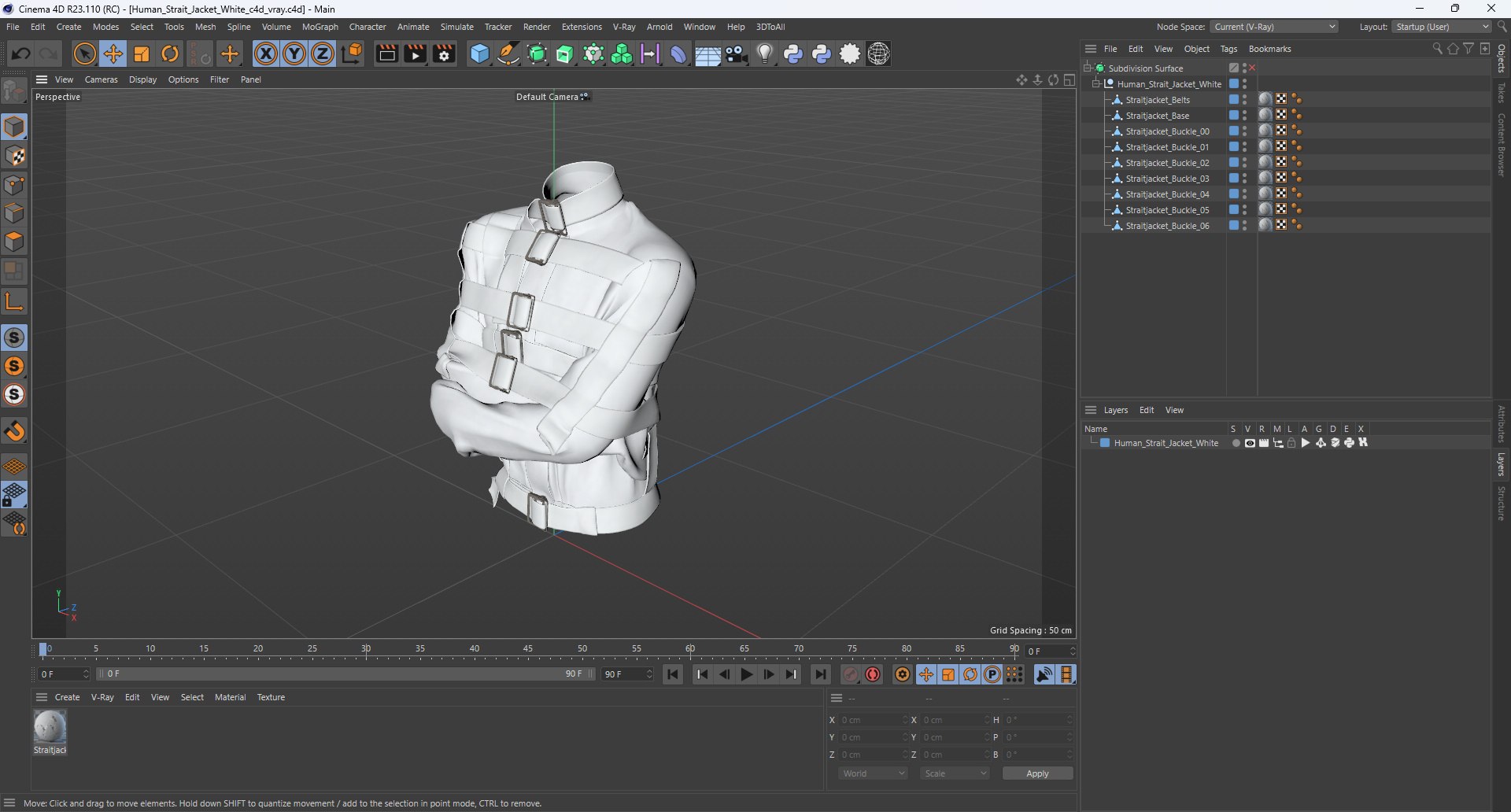 Human Strait Jacket White 3D Model - TurboSquid 2291244