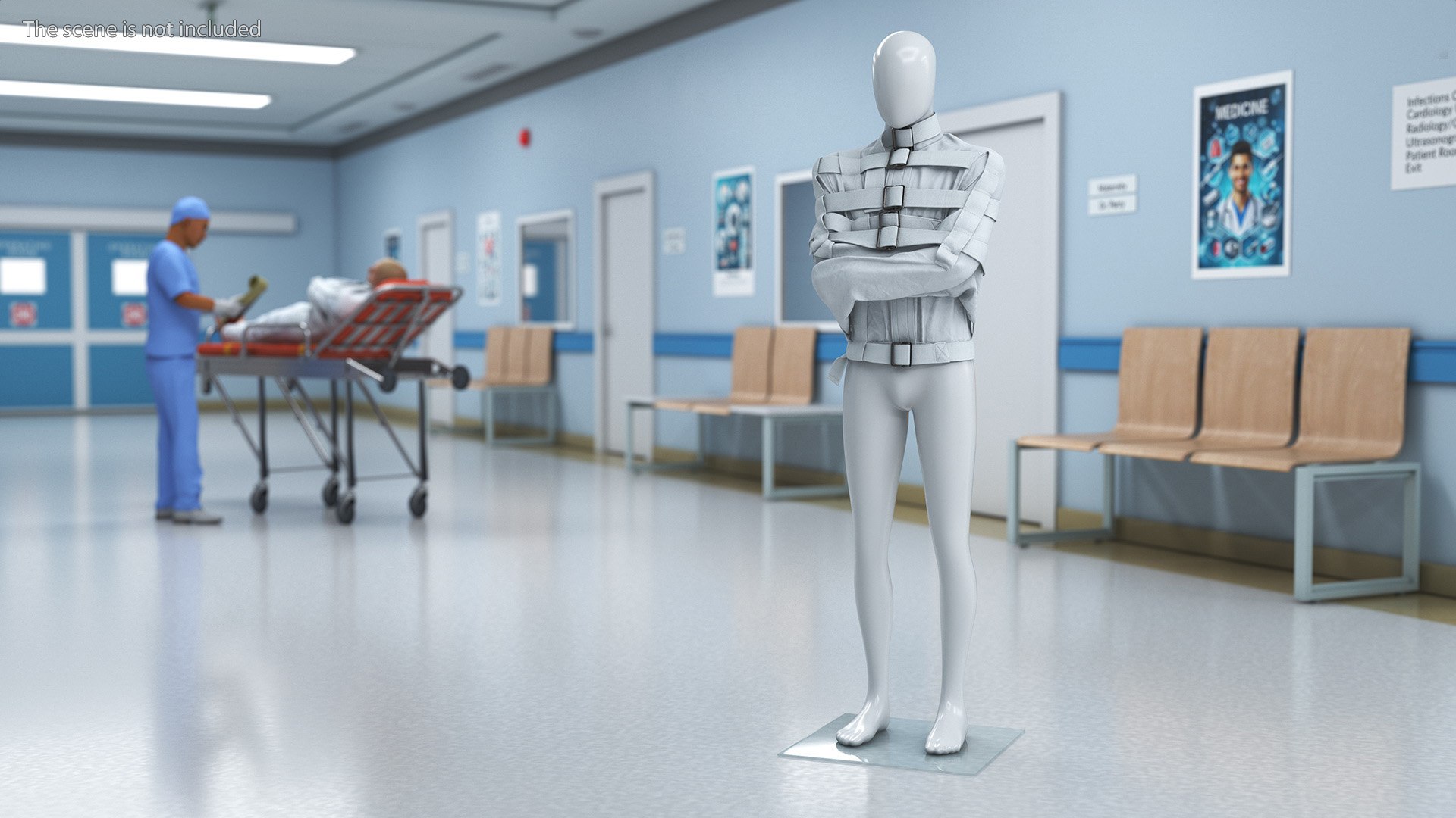 Human Strait Jacket White 3D Model - TurboSquid 2291244