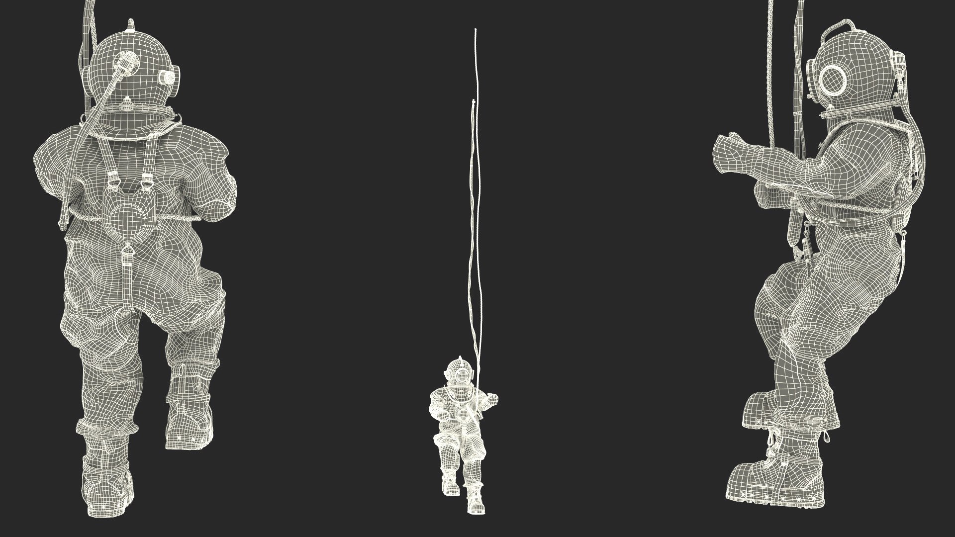 Diving Armor Old Diving Pose 3D Model - TurboSquid 2318337