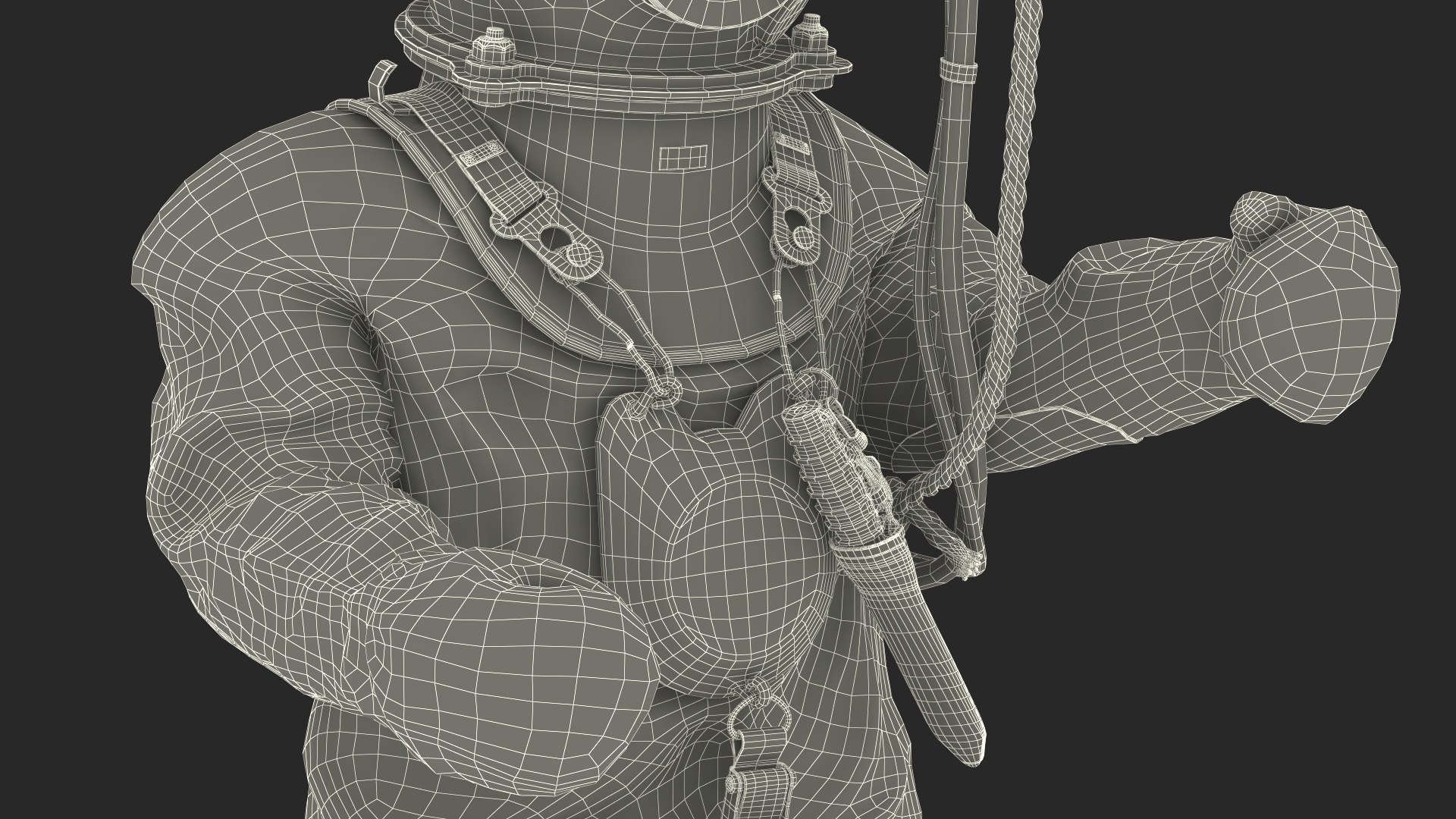 Diving Armor Old Diving Pose 3D Model - TurboSquid 2318337