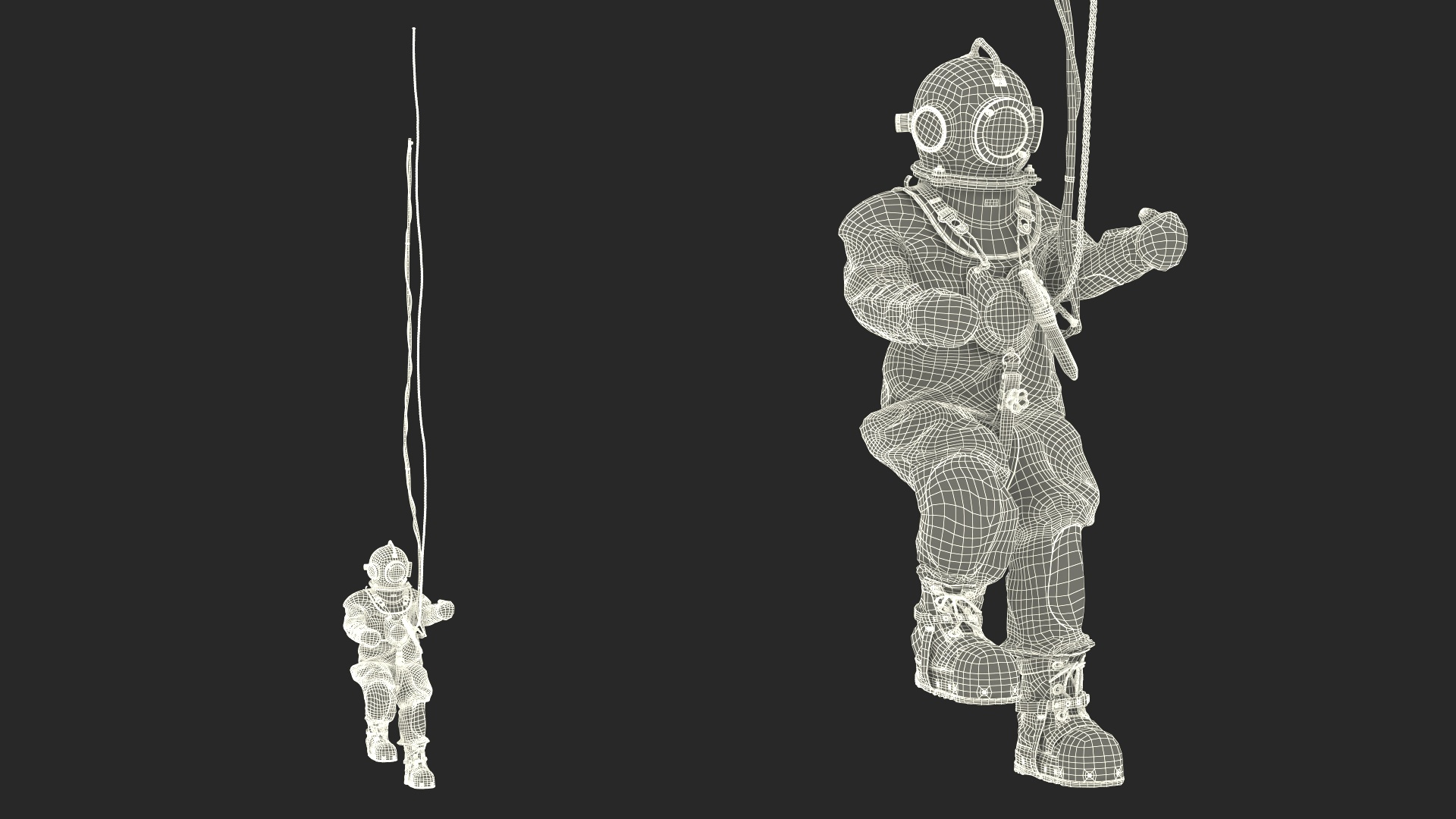 Diving Armor Old Diving Pose 3D Model - TurboSquid 2318337