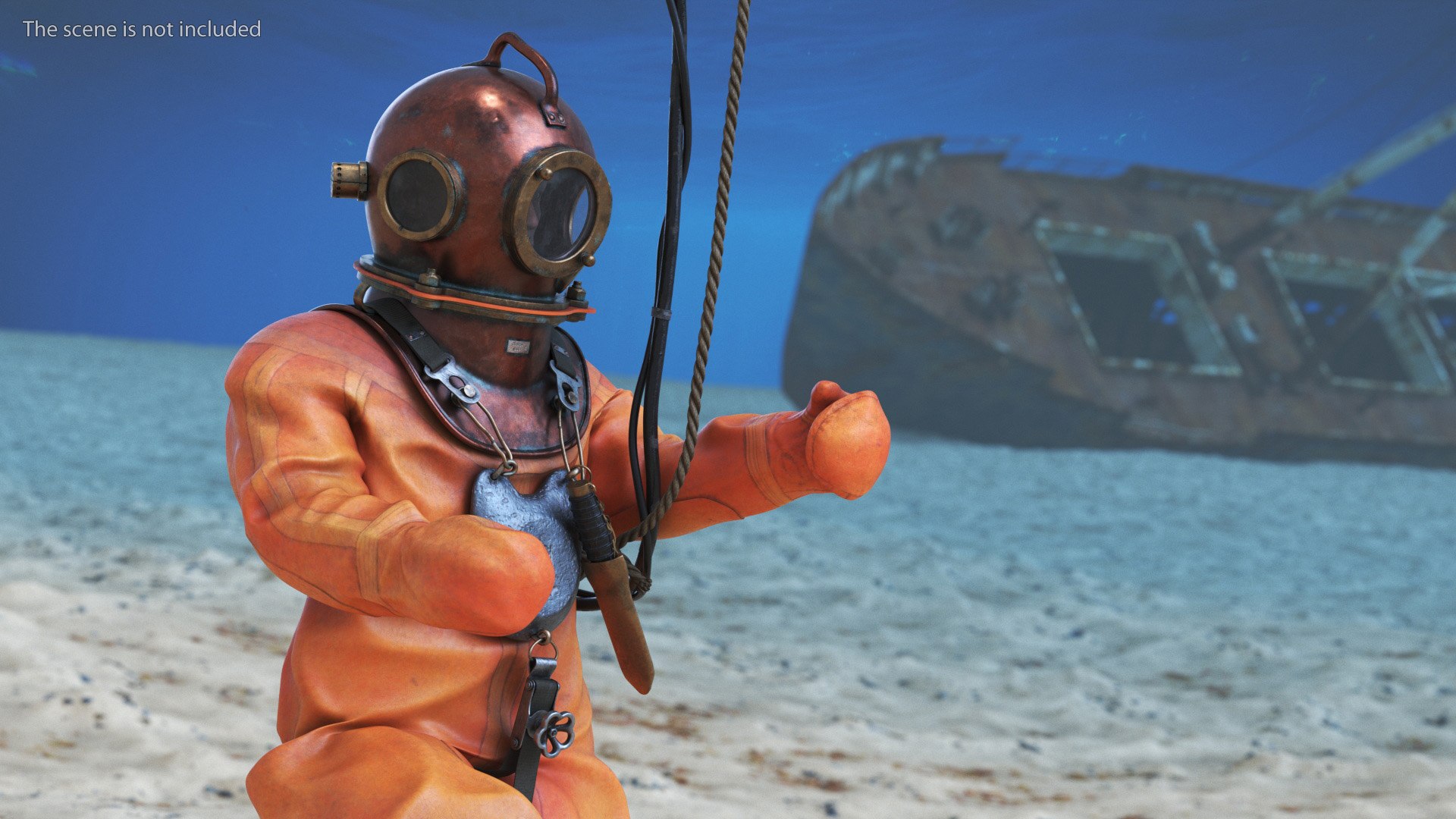 Diving Armor Old Diving Pose 3D Model - TurboSquid 2318337