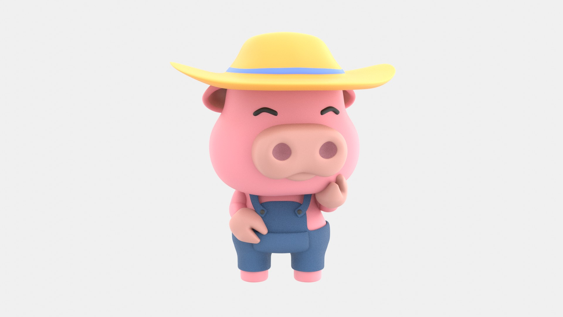 3D Cute Pig 3D Illustration - TurboSquid 2239249