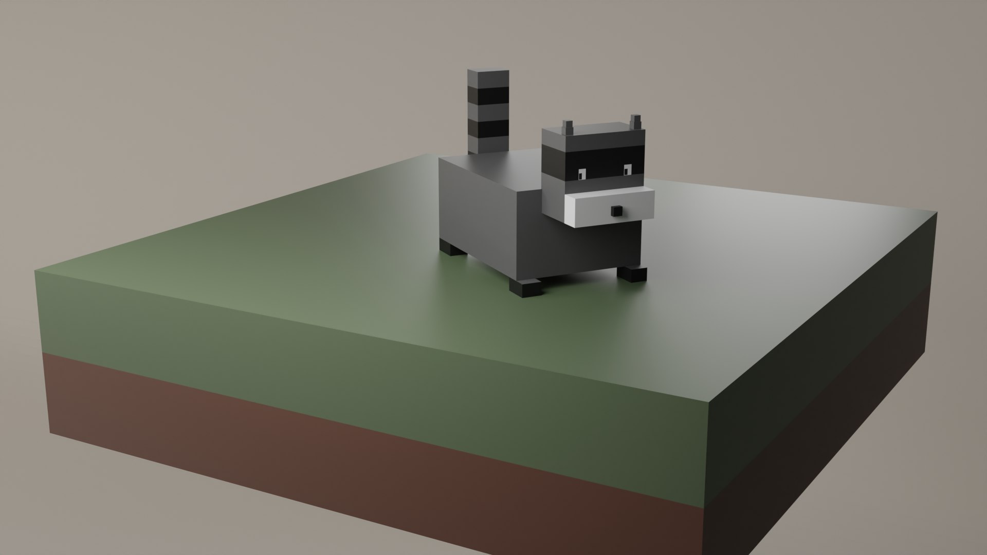 Voxel Low Polly Animal Raccoon 3D Model - TurboSquid 2181943