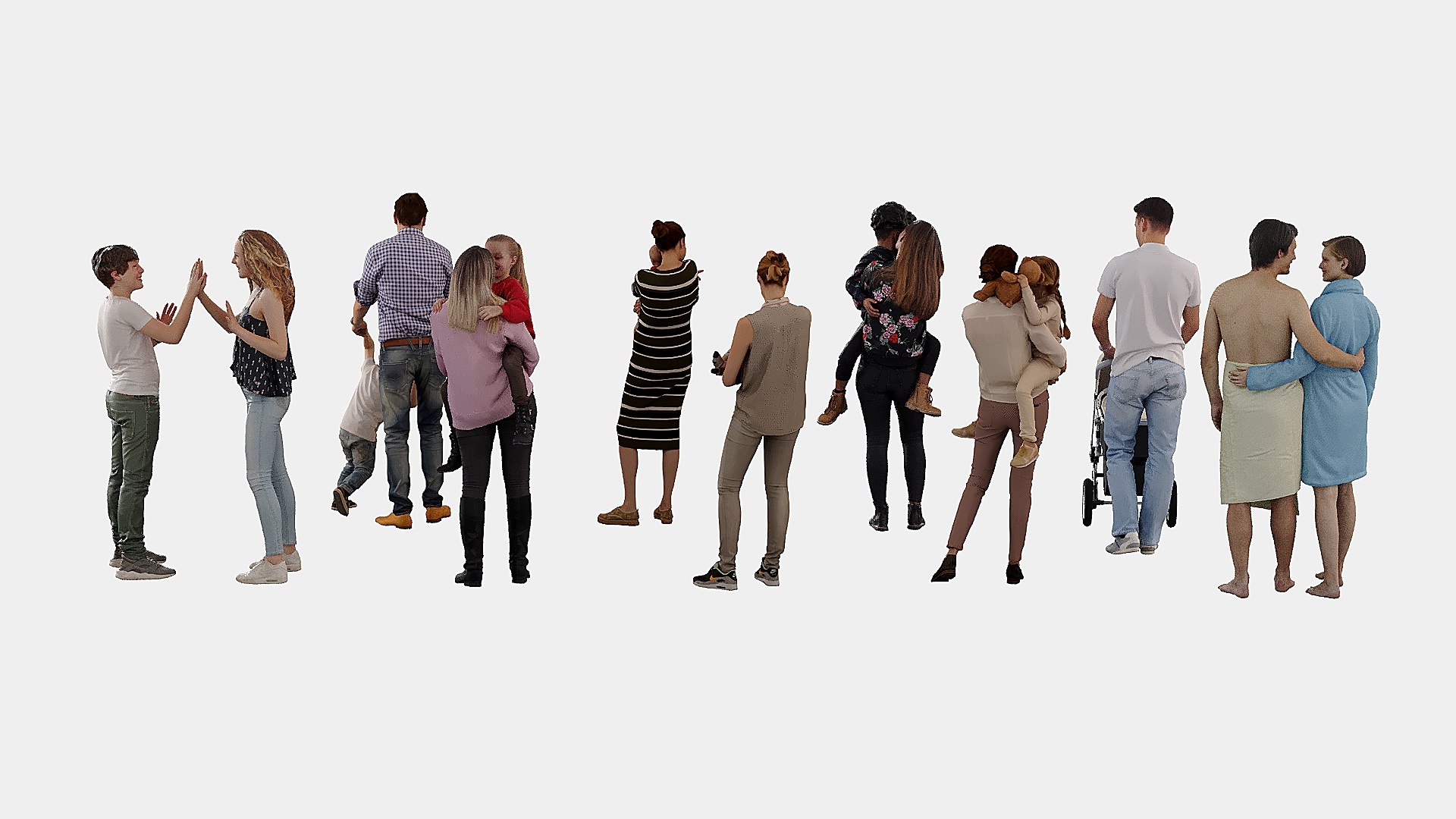 3D People In Pairs Model - TurboSquid 2391021