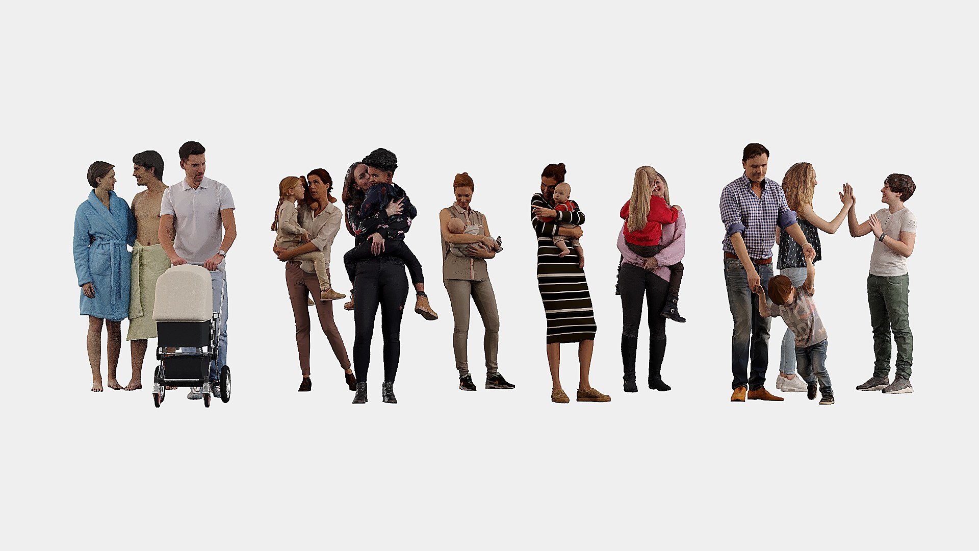 3D People In Pairs Model - TurboSquid 2391021