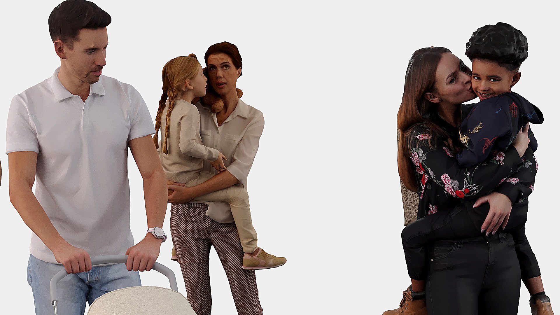 3D People In Pairs Model - TurboSquid 2391021