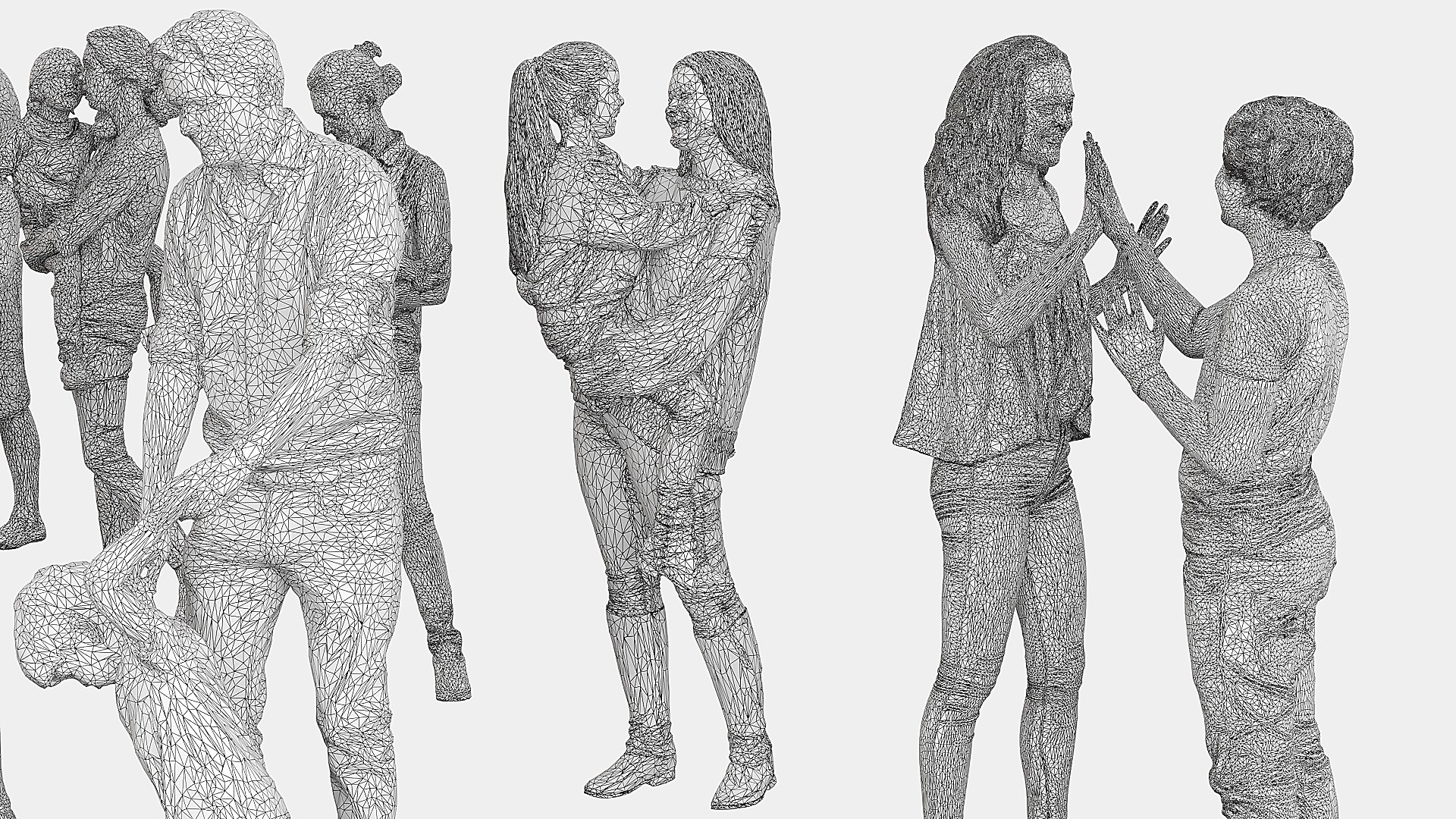 3D People In Pairs Model - TurboSquid 2391021