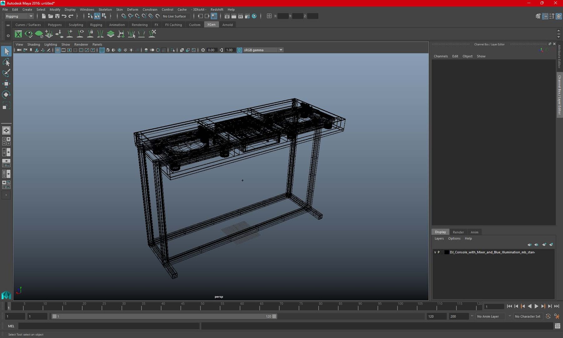 DJ Console With Mixer And Blue Illumination 3D Model - TurboSquid 2206315