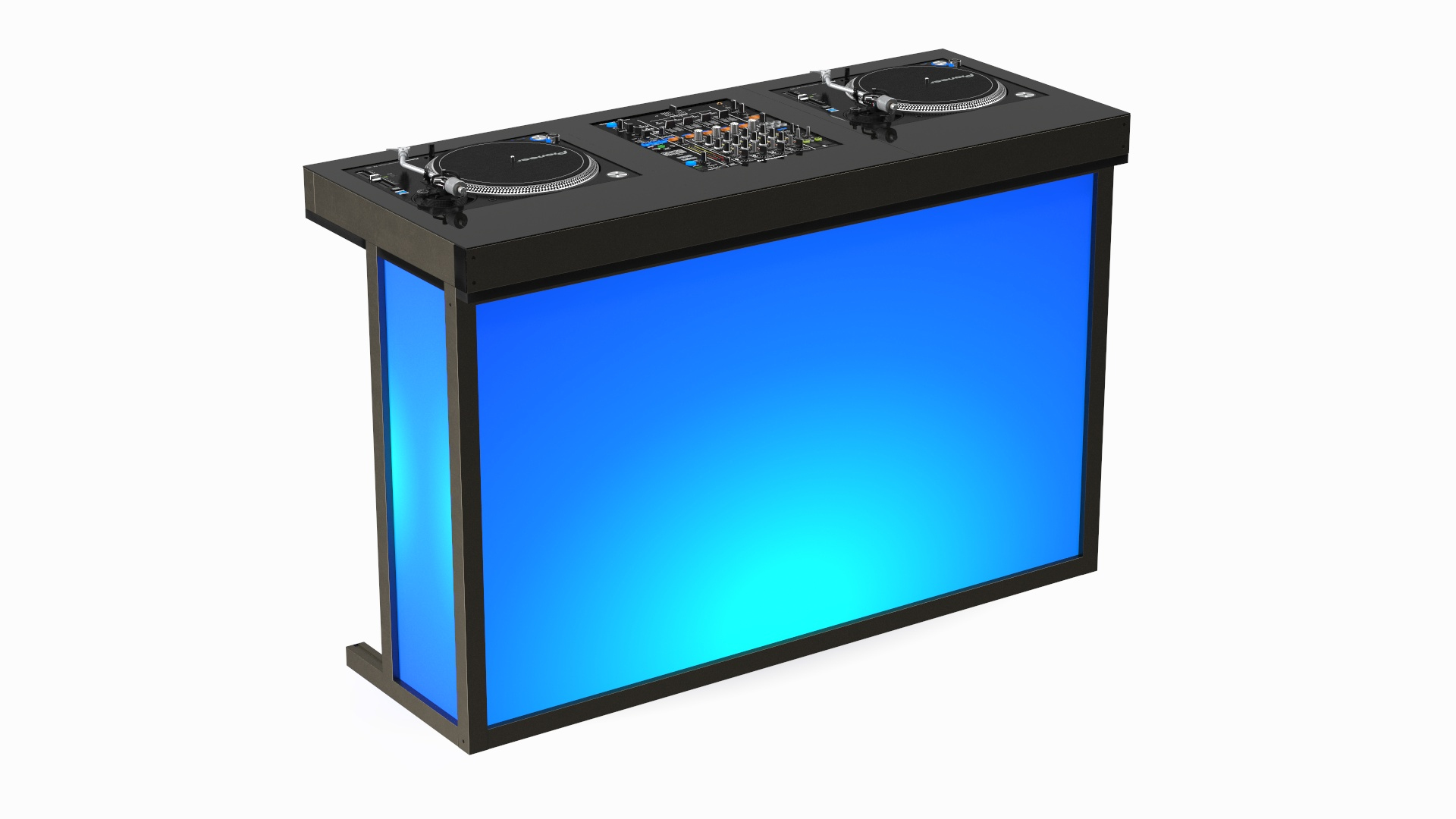 DJ Console With Mixer And Blue Illumination 3D Model - TurboSquid 2206315