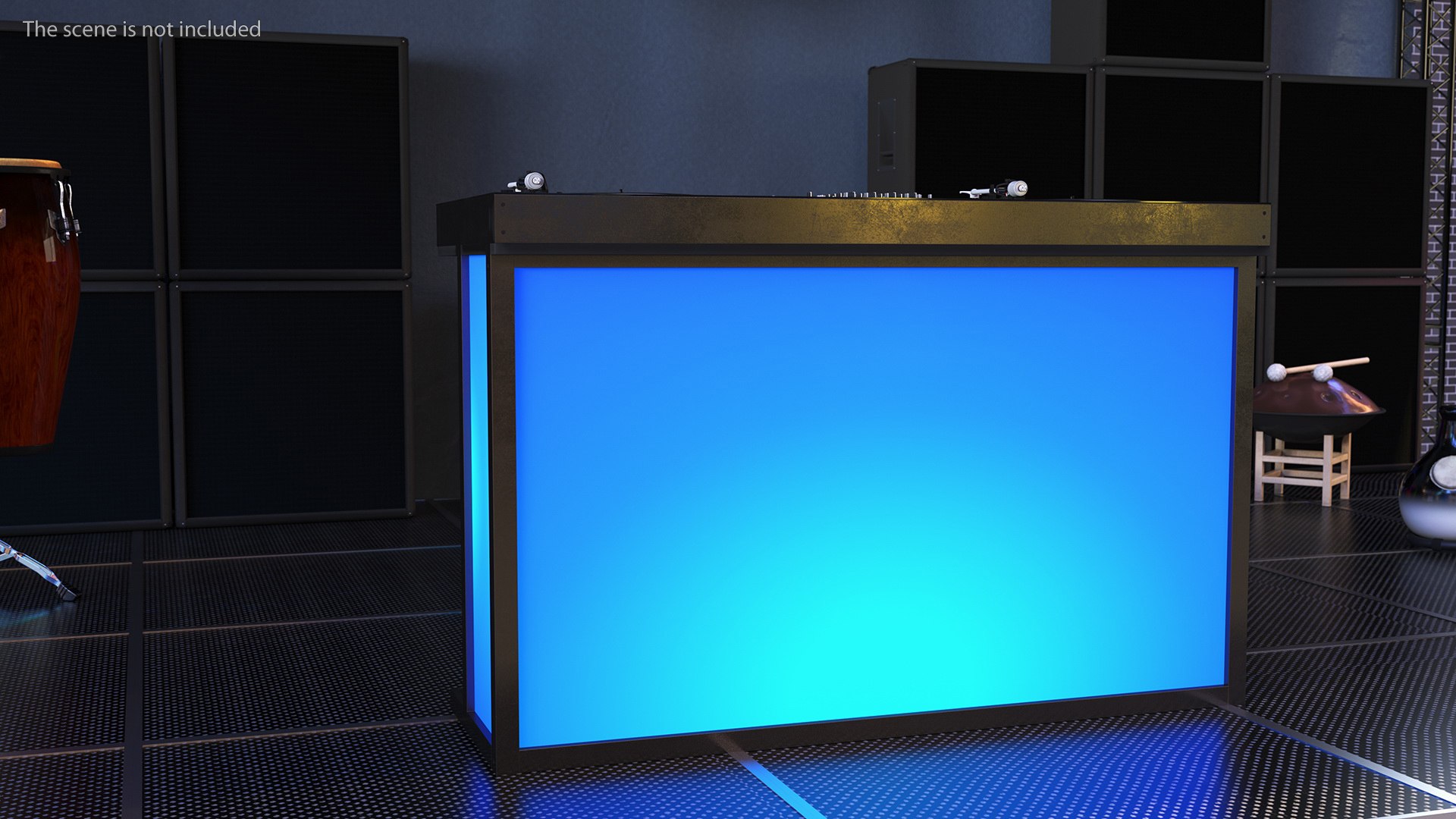 DJ Console With Mixer And Blue Illumination 3D Model - TurboSquid 2206315